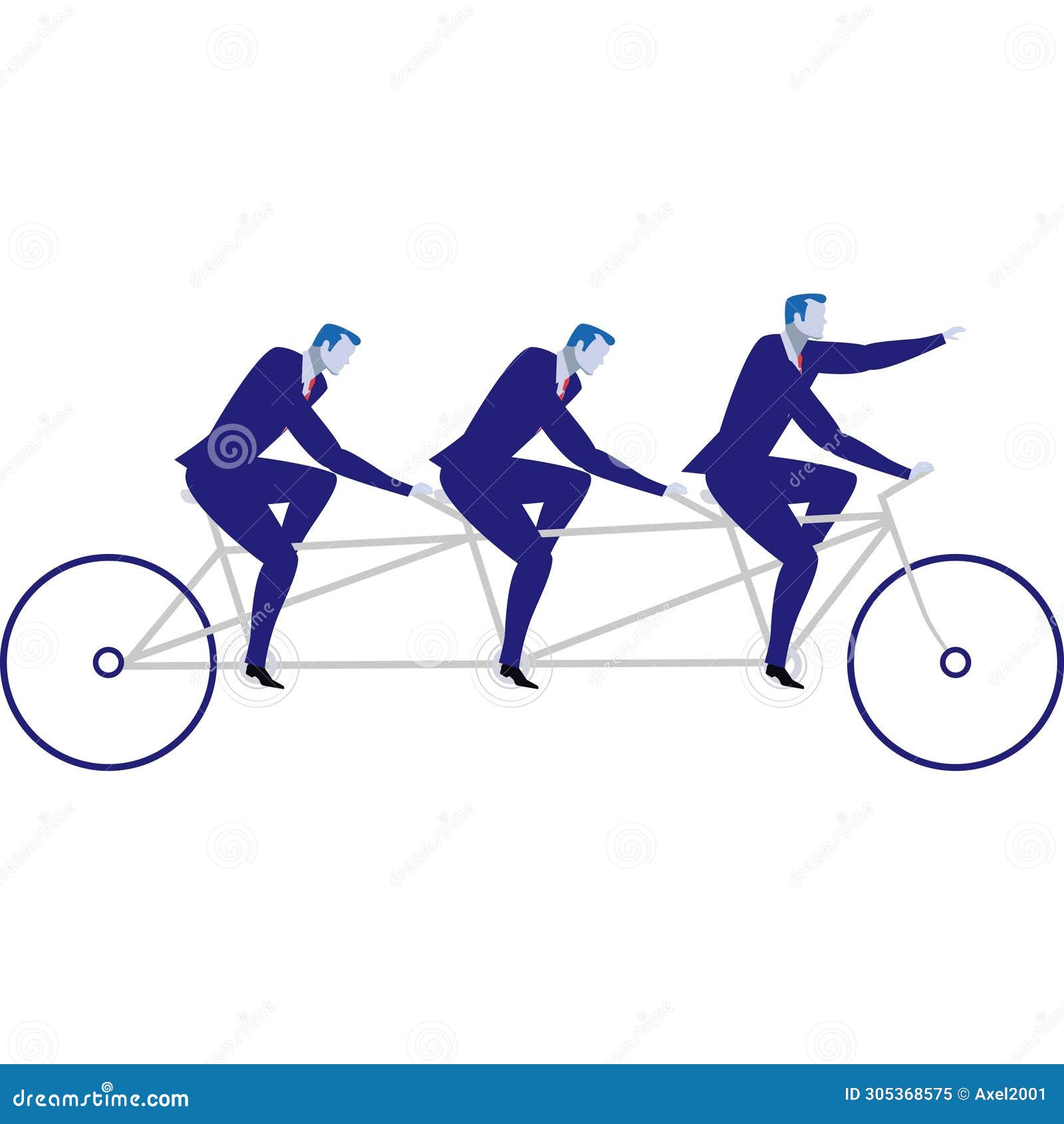 Business Team Riding Bicycle Tandem Vector Icon Stock Vector ...