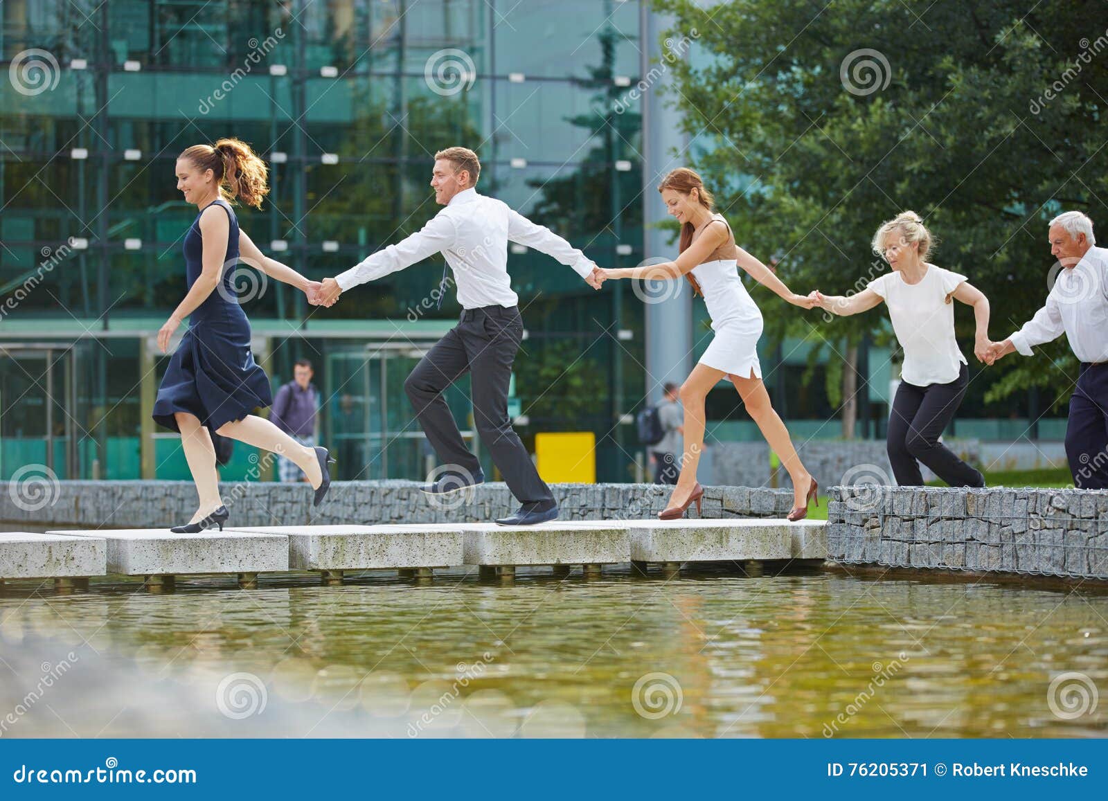 Business Team Running with Holding Hands Stock Image - Image of ...