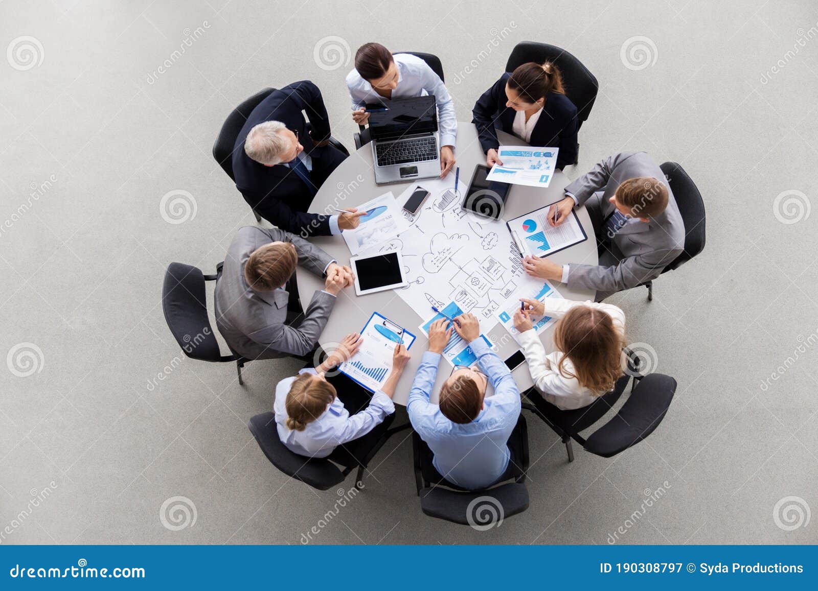 Business Team with Scheme Meeting at Office Stock Image - Image of ...
