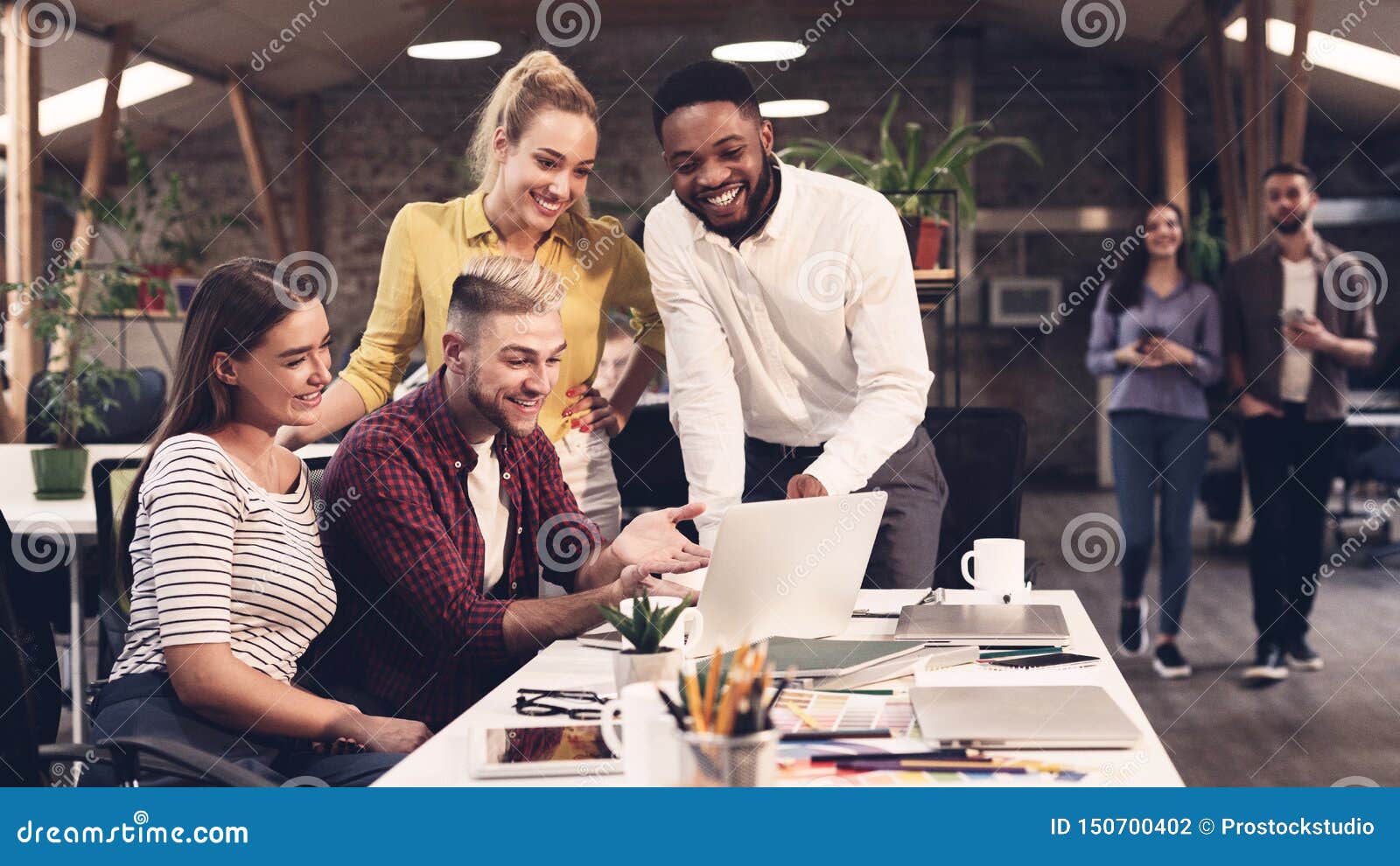 Business Team Searching Information for Provide Ideas in New Project ...