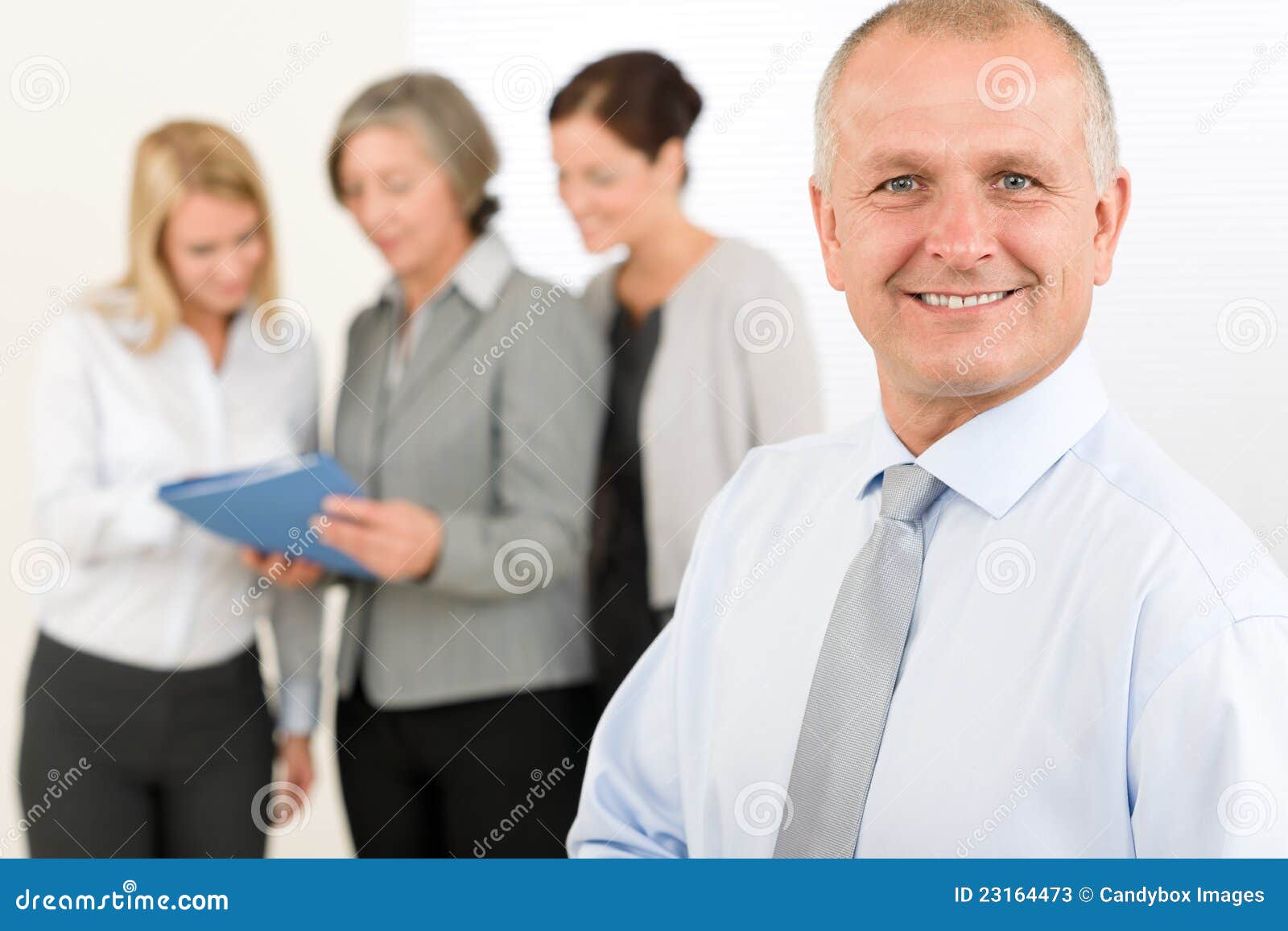 Business Team Senior Manager with Happy Colleagues Stock Image - Image ...