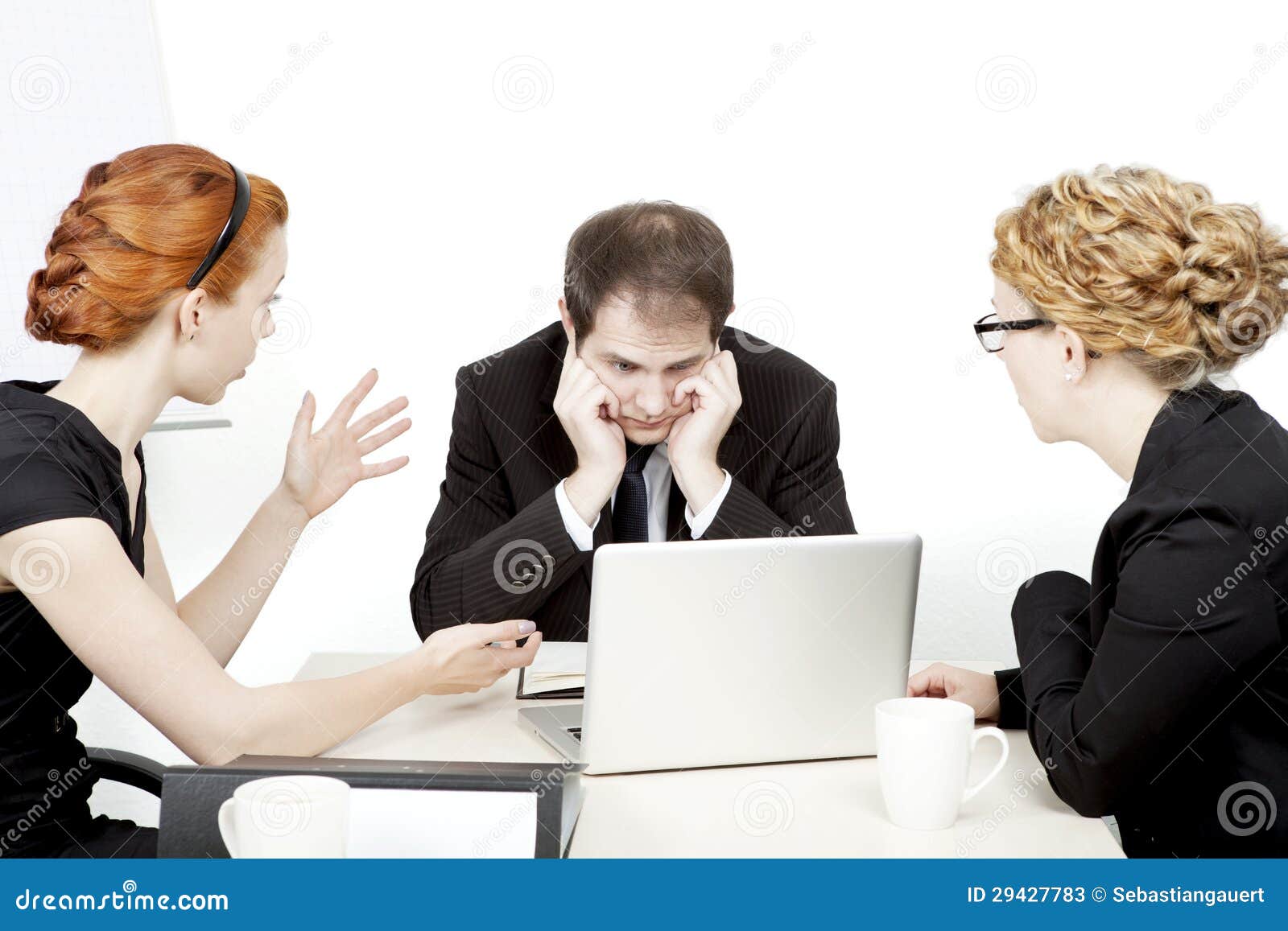 Business Team in a Serious Meeting Stock Image - Image of communication ...