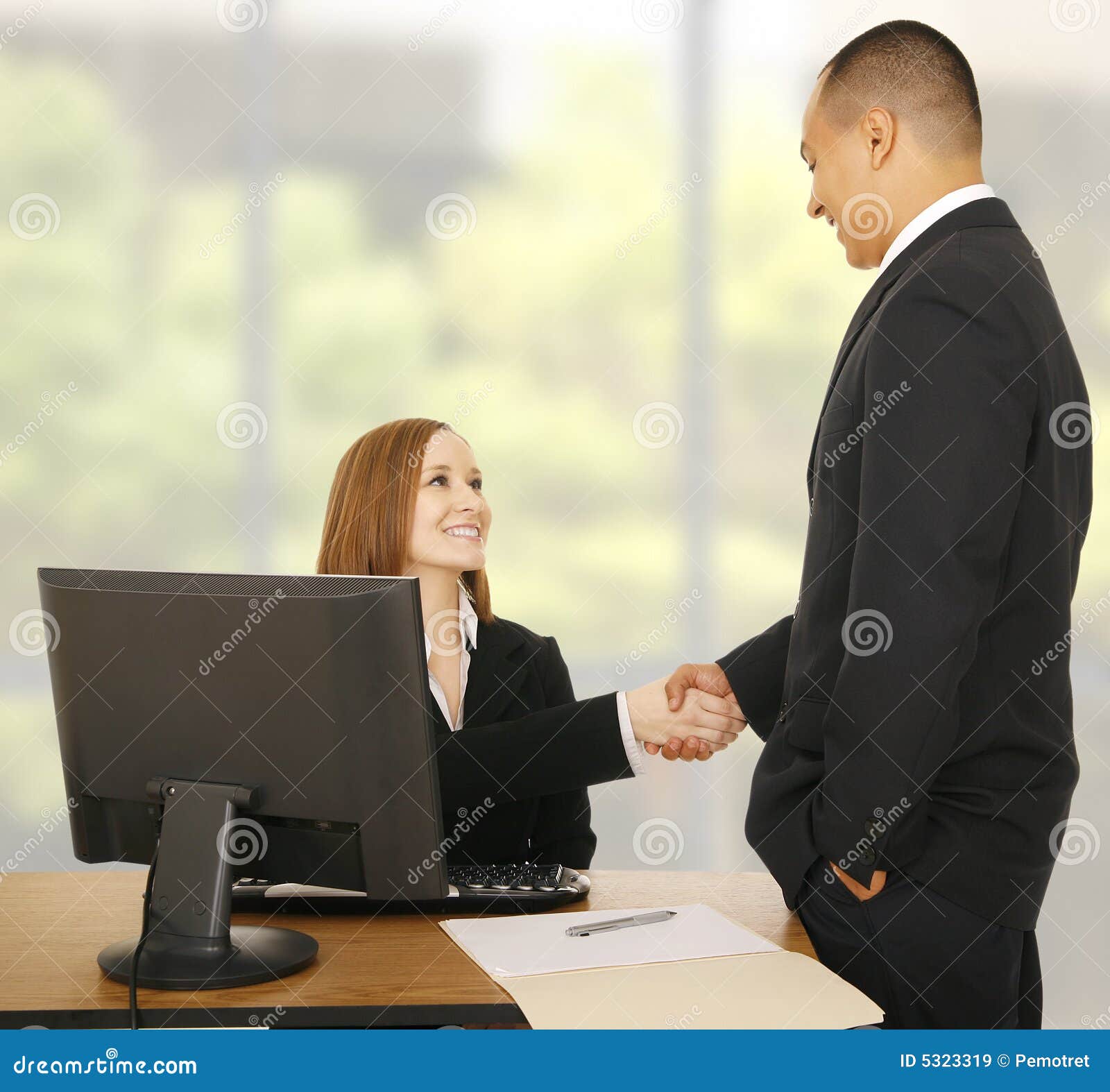 Business Team Shake Hand in Modern Office Stock Image - Image of ...