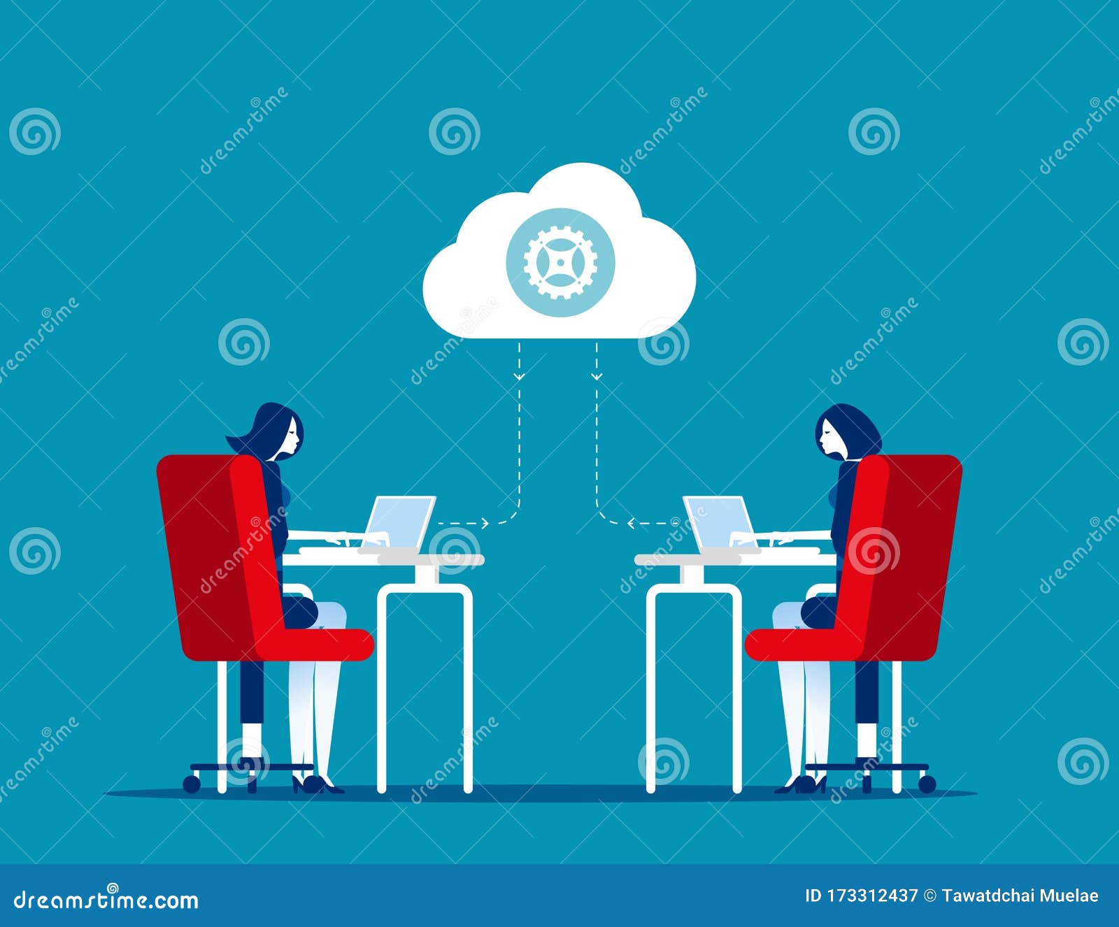 Team Sharing The Workload Royalty-Free Cartoon | CartoonDealer.com #4463348