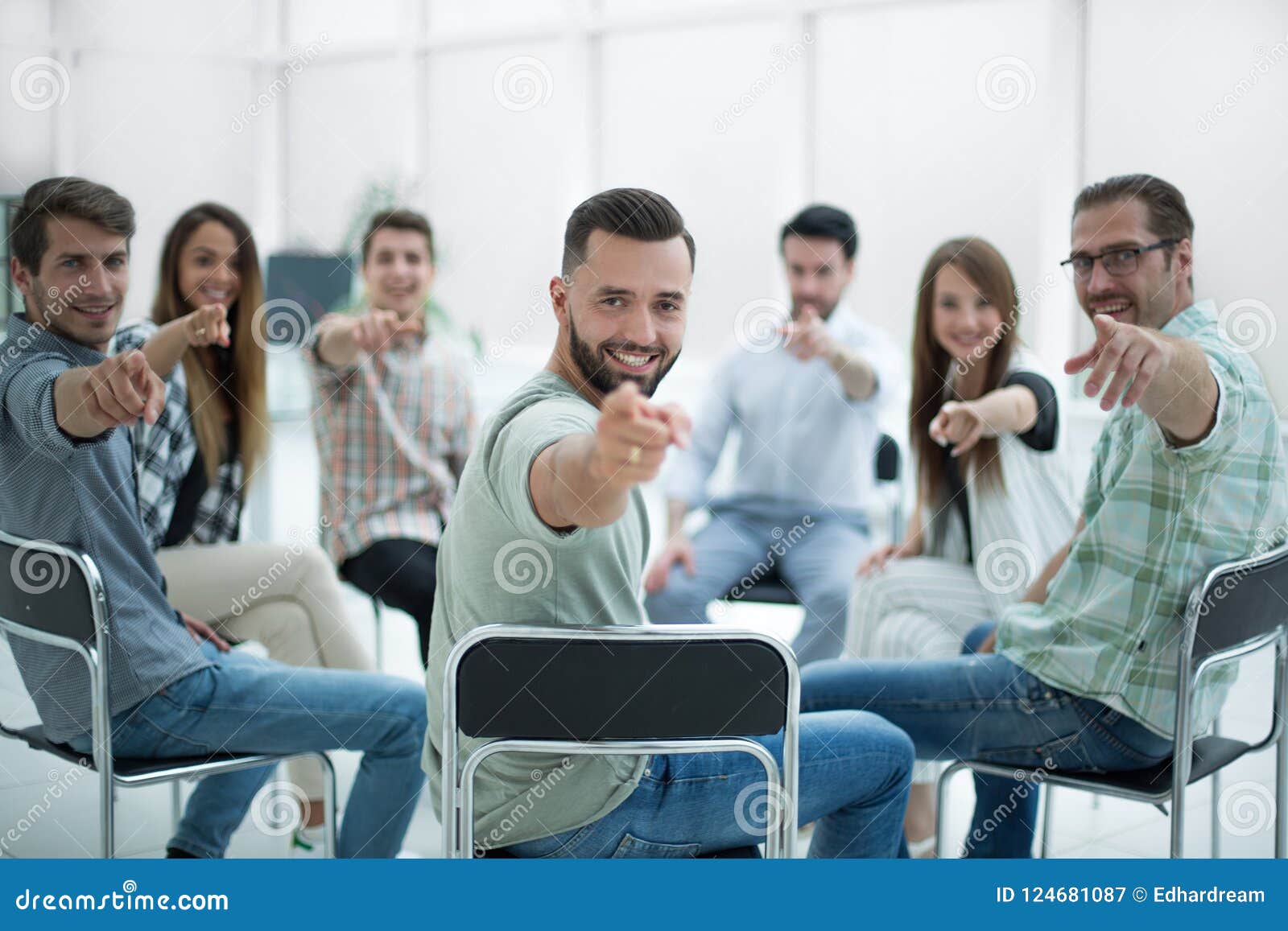 Business Team Showing Up at You Stock Image - Image of coworker ...