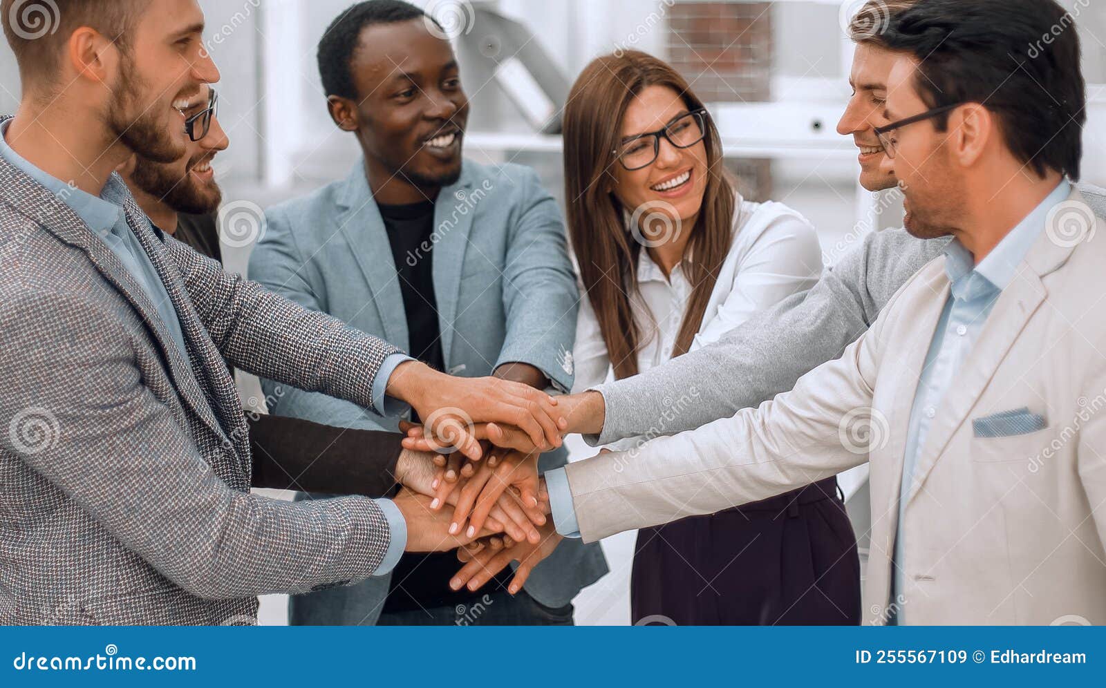 Business Team Shows Their Unity Stock Image - Image of smile, together ...