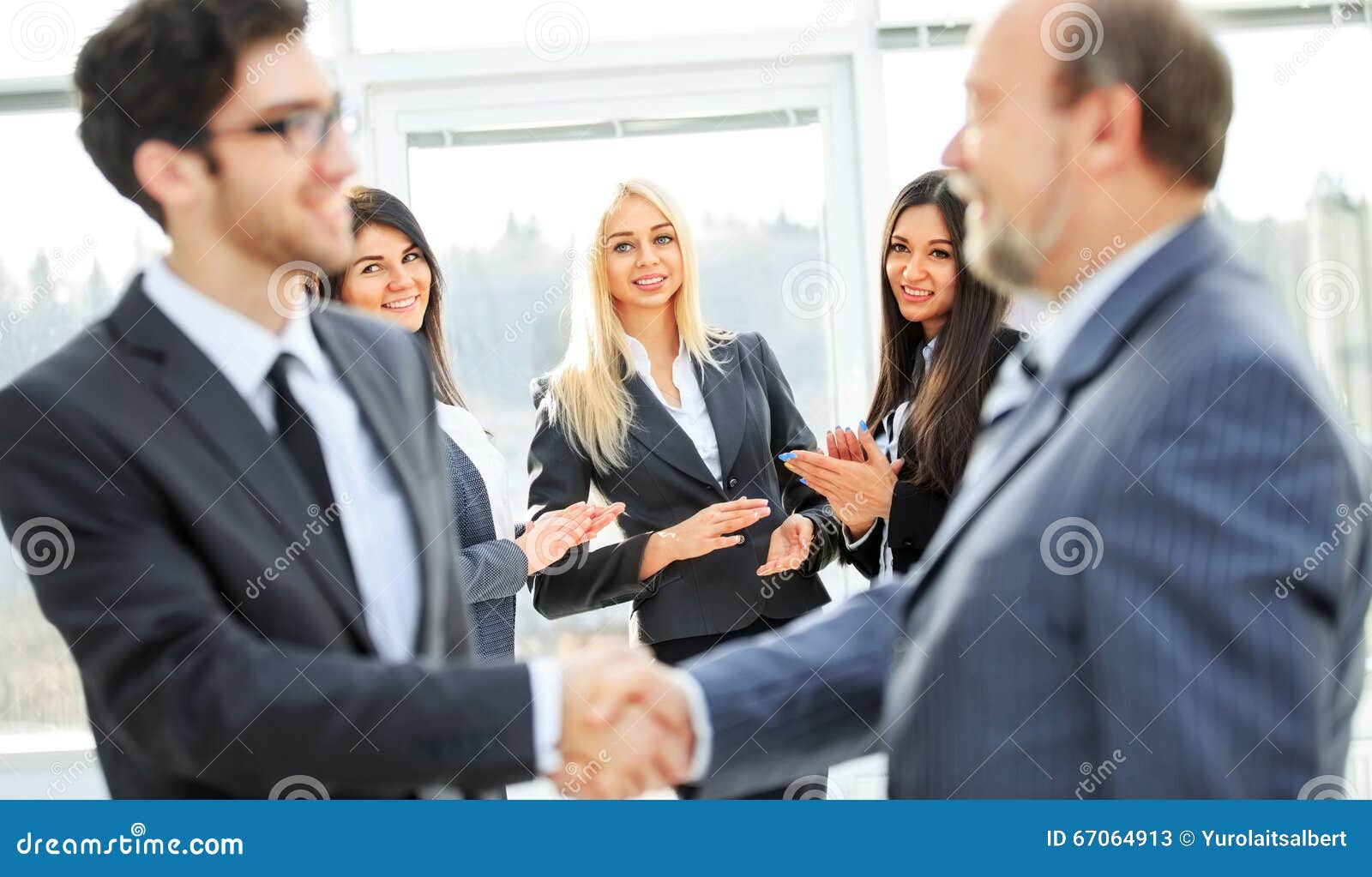 Business Team with Signed Contract Stock Image - Image of person ...