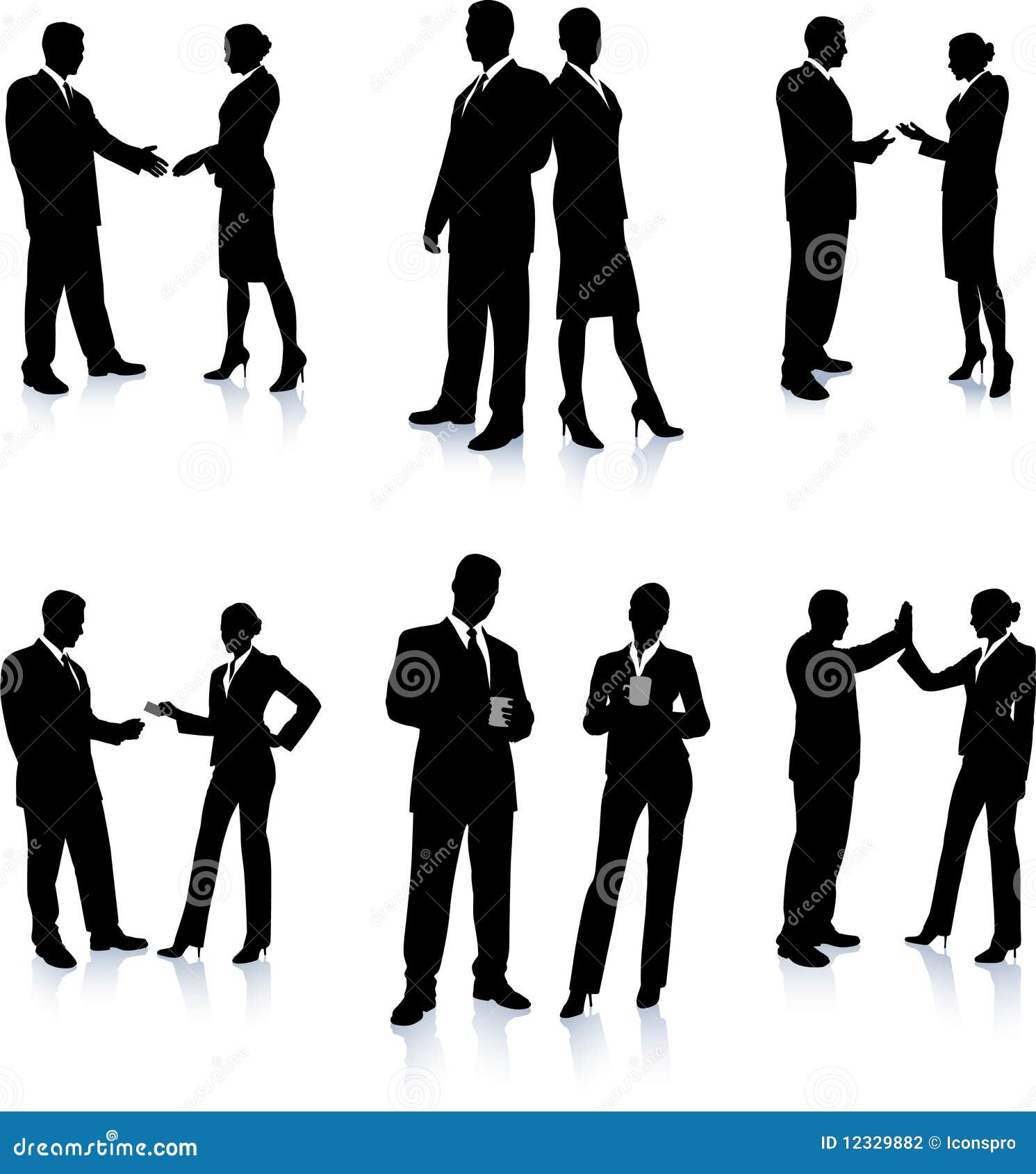 Business Team Silhouette Collection Stock Illustration - Illustration ...