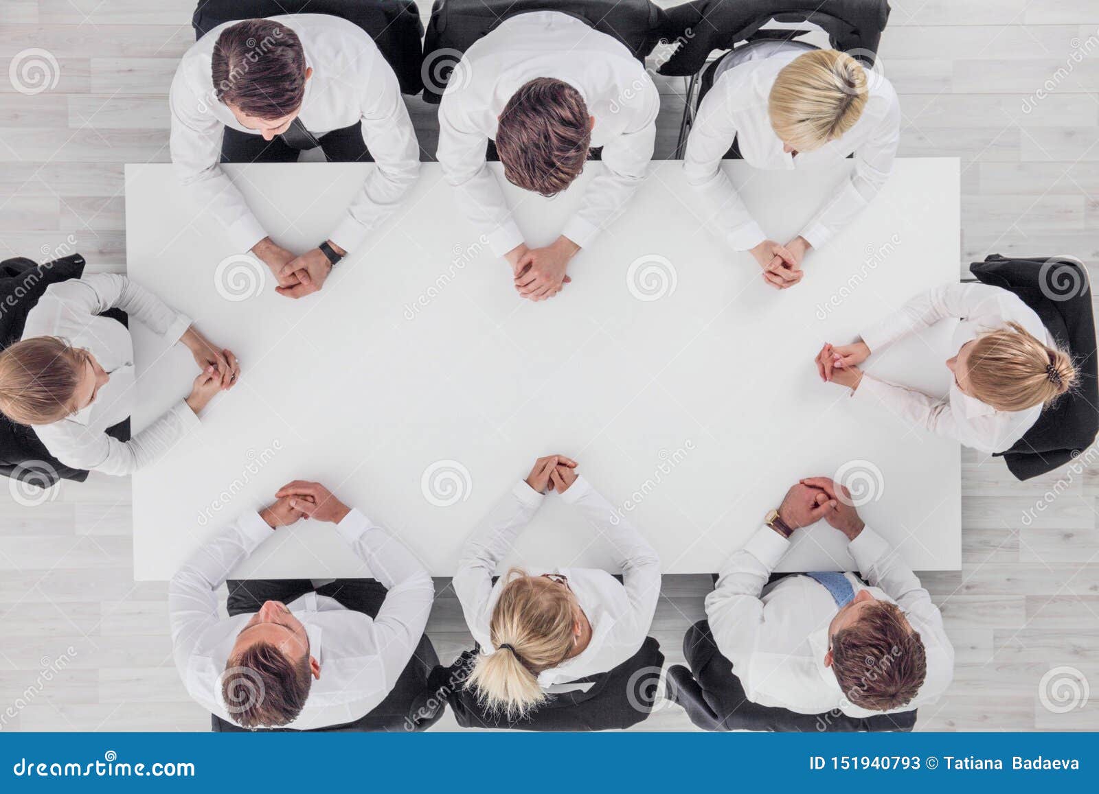 Business Team Sitting Around Table Stock Image - Image of discussion ...