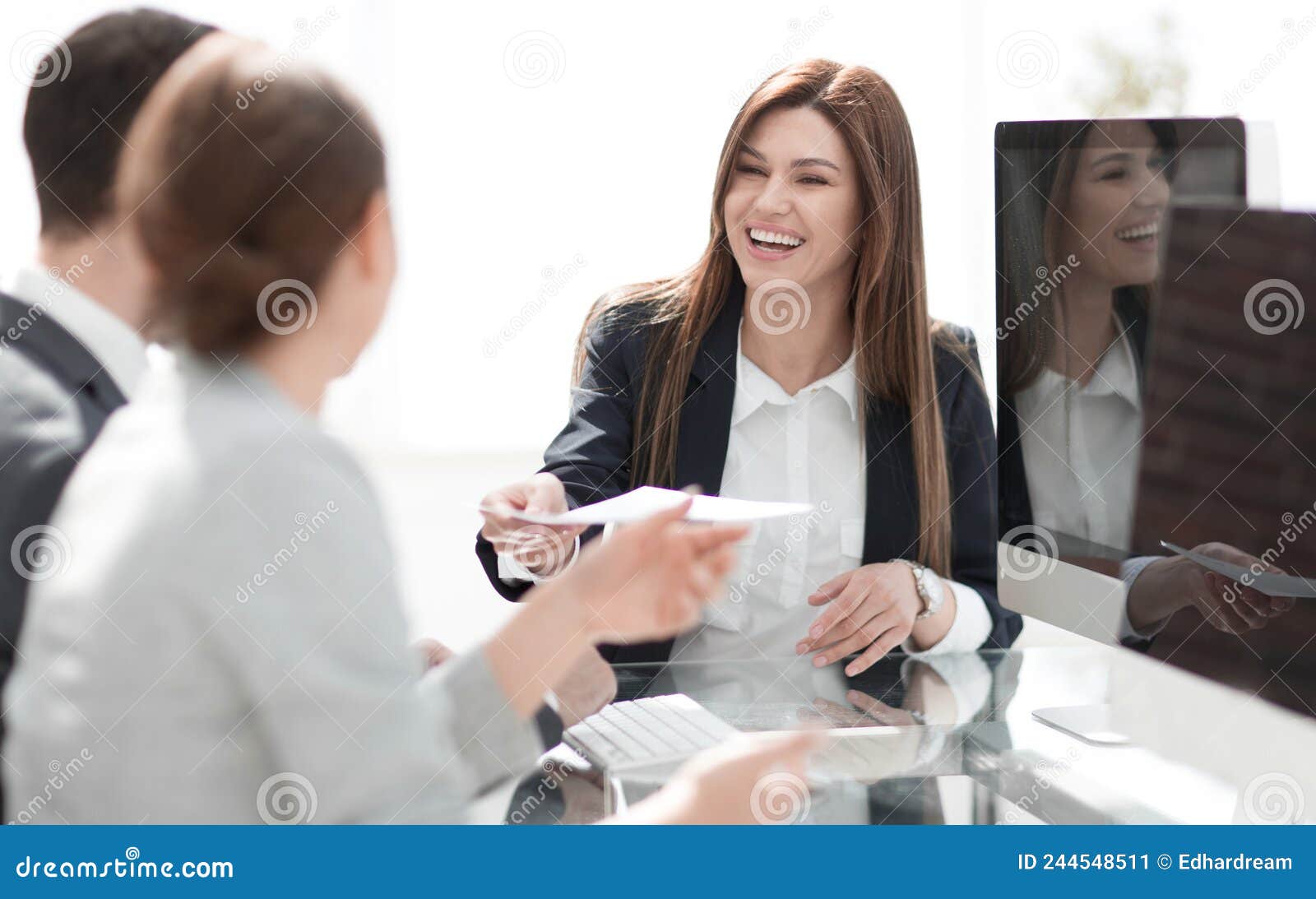 Business Team Sitting at the Desk Stock Image - Image of planning ...