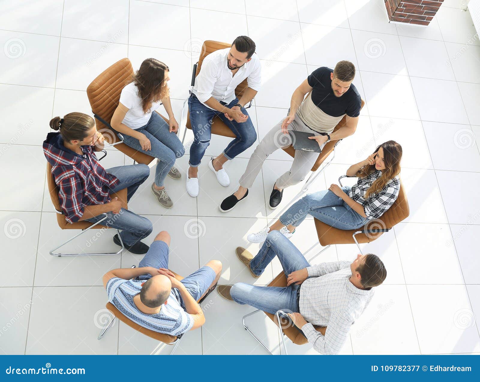 Business Team Sitting at the Session on Team Building Stock Image ...