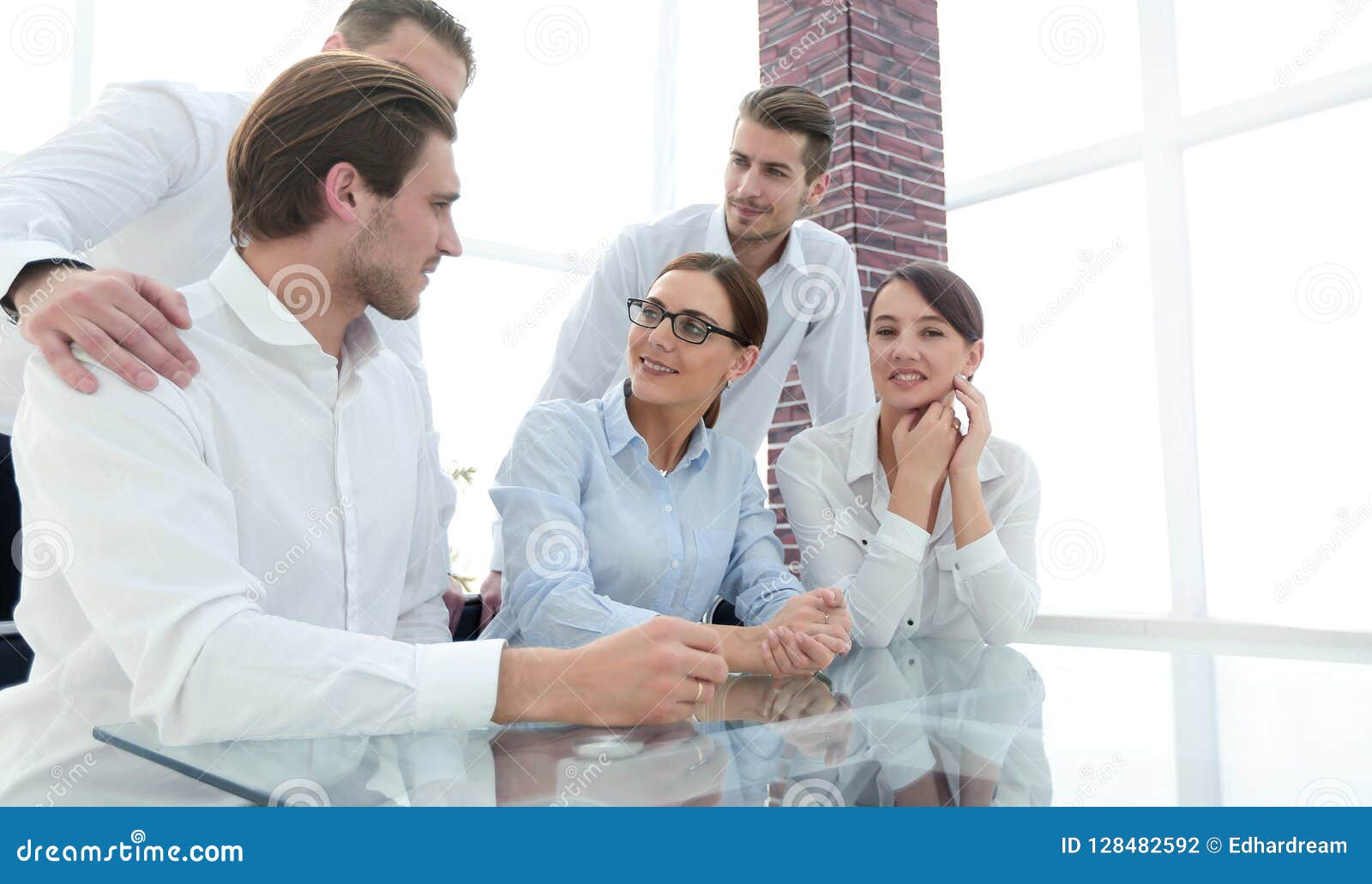 Business Team Sitting at a Table in the Conference Room Stock Photo ...