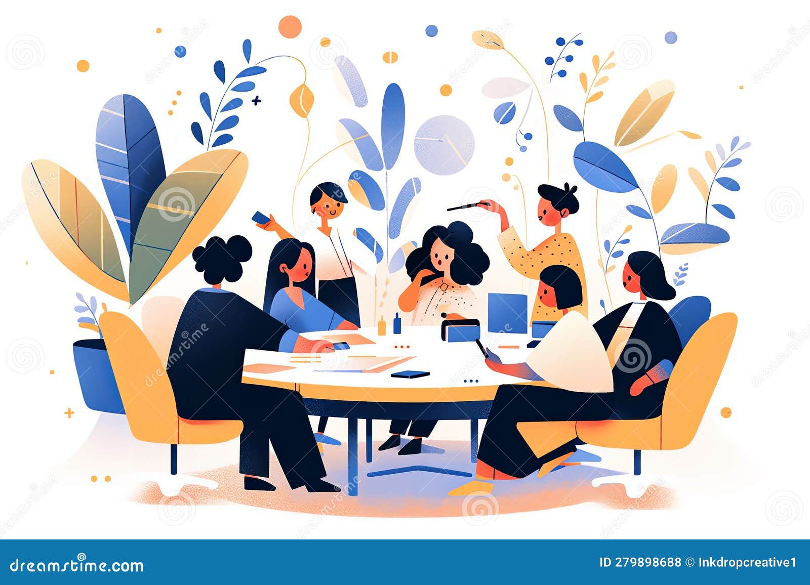 Business Team Sitting Together. Teamwork and Collaboration Concept ...