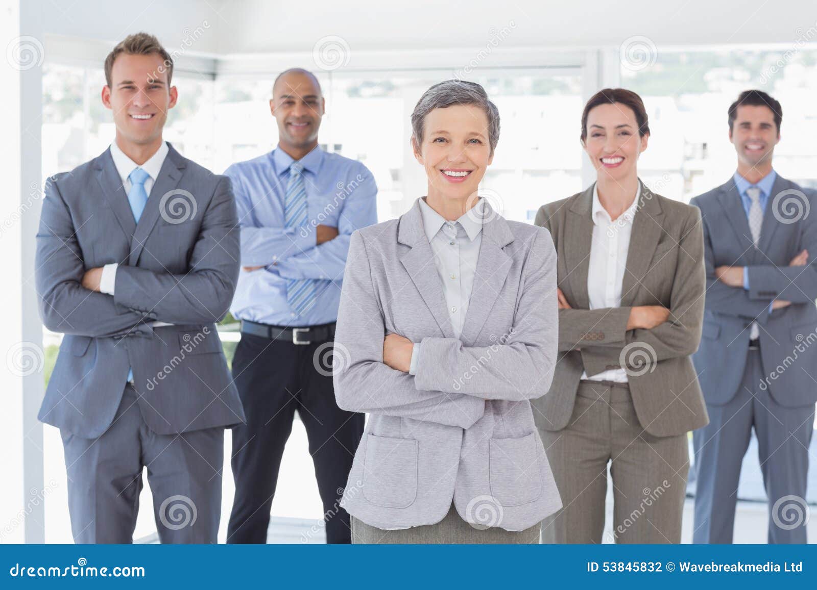 Business Team Smiling at Camera Stock Photo - Image of business ...