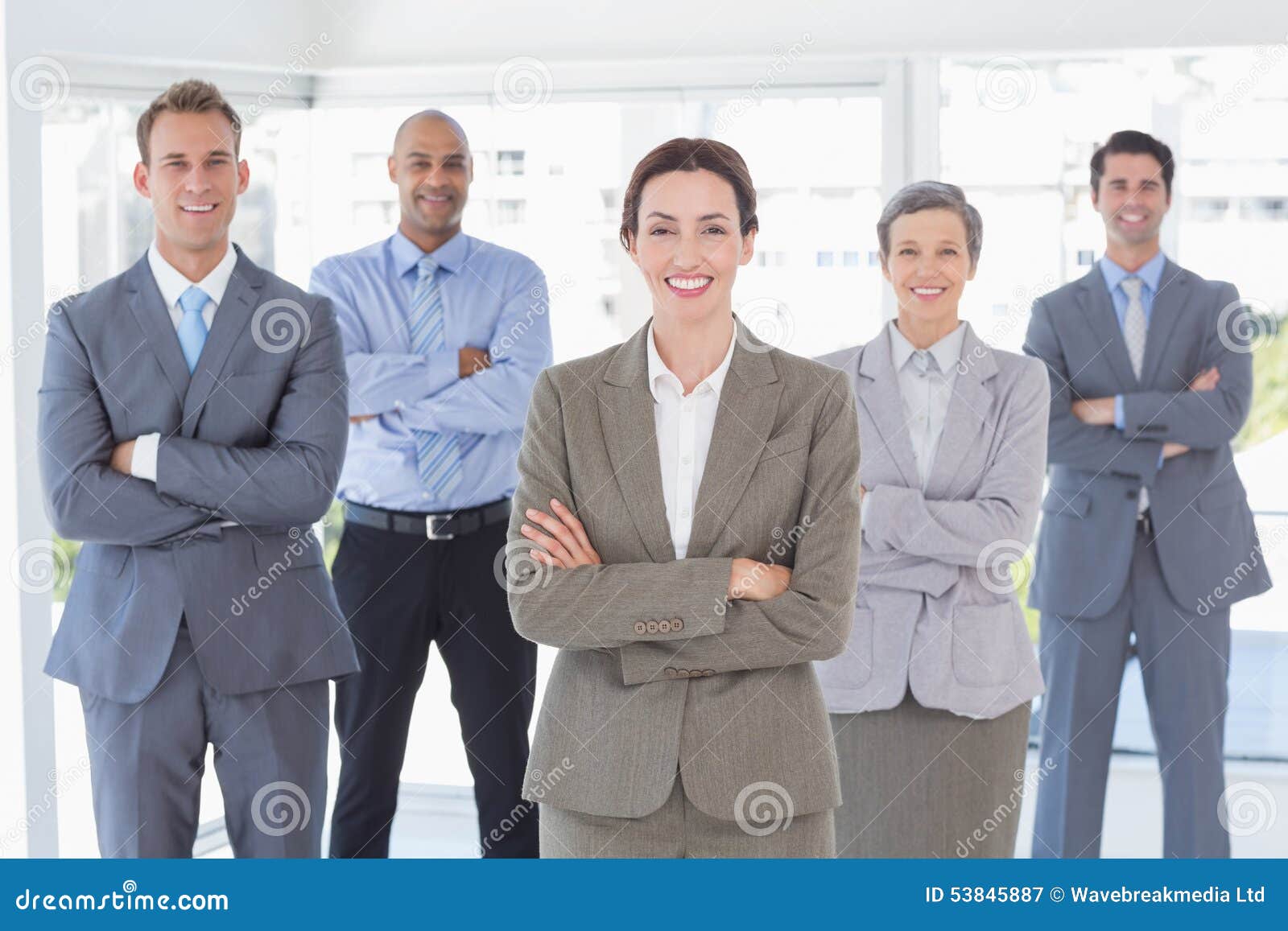 Business Team Smiling at Camera Stock Image - Image of smart, elegant ...