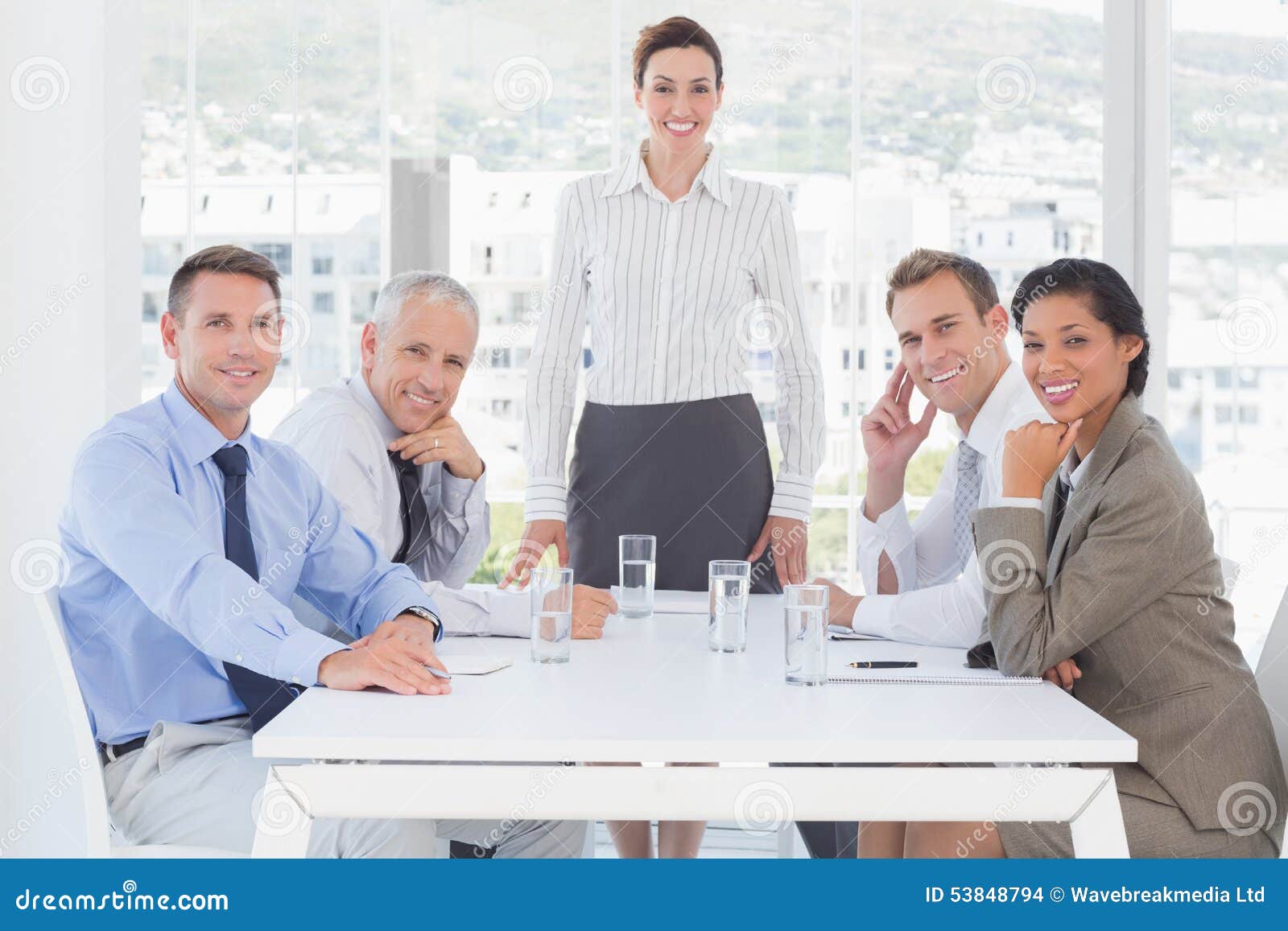 Business Team Smiling at Camera Stock Photo - Image of businesswomen ...