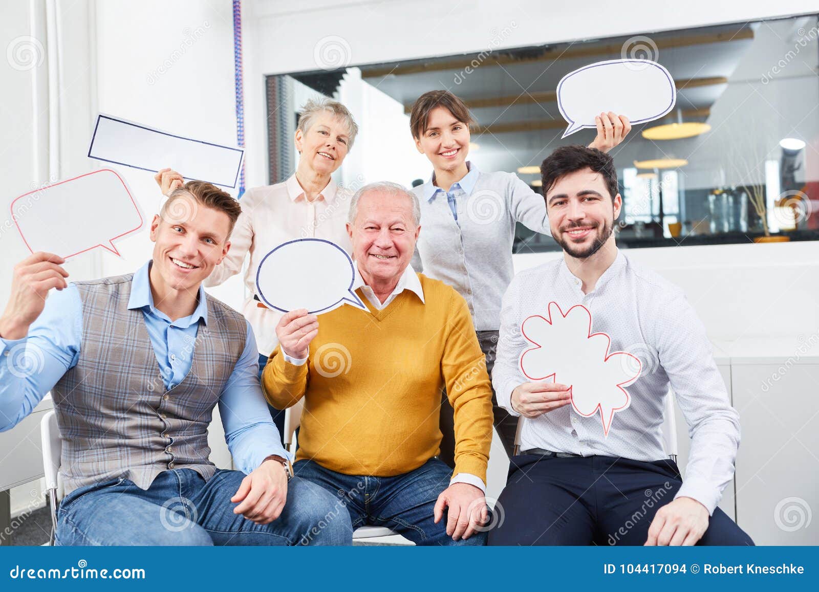 Business Team with Speech Bubbles Stock Photo - Image of brainstorming ...