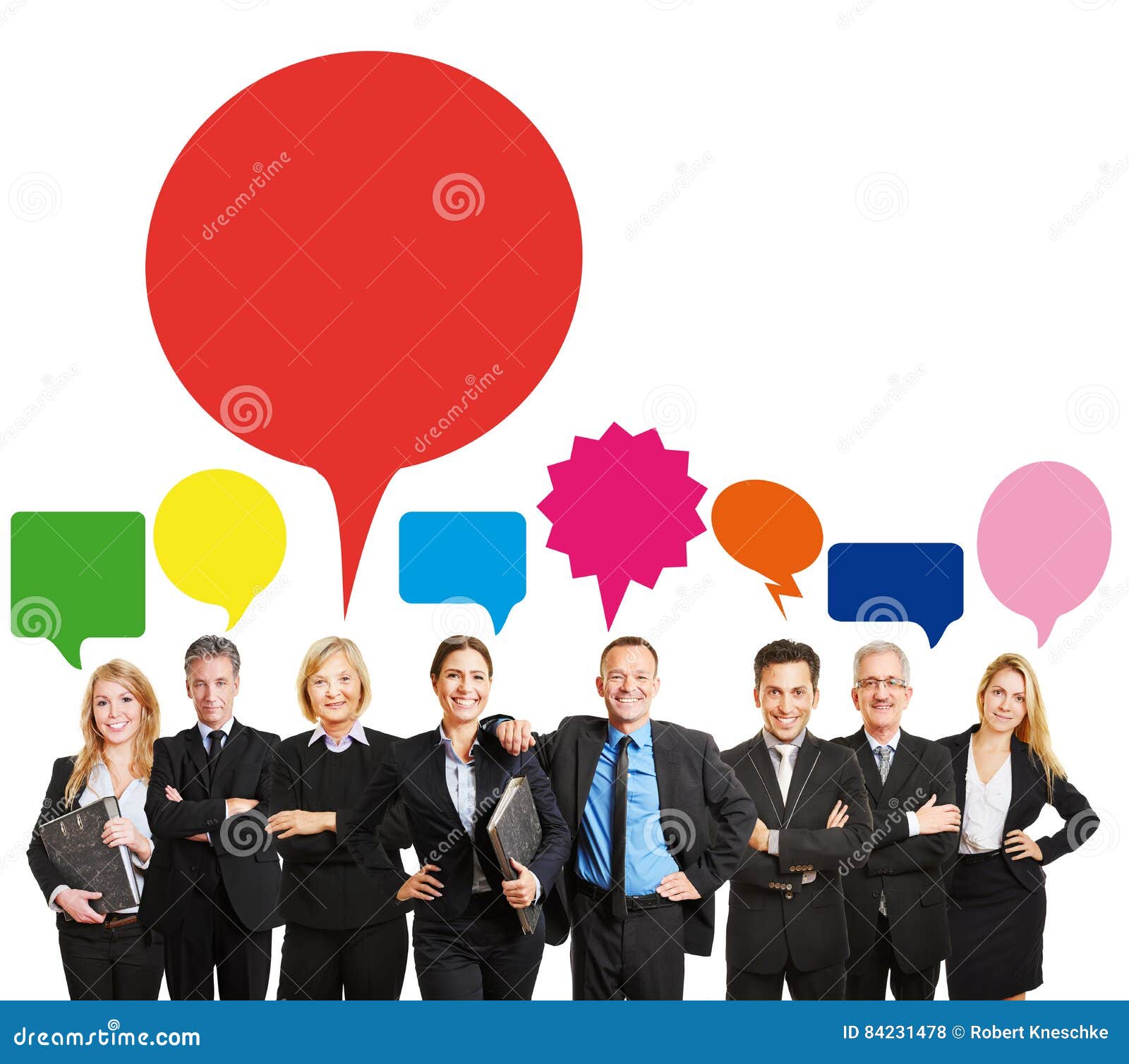 Business Team with Speech Bubbles Stock Photo - Image of assistant ...