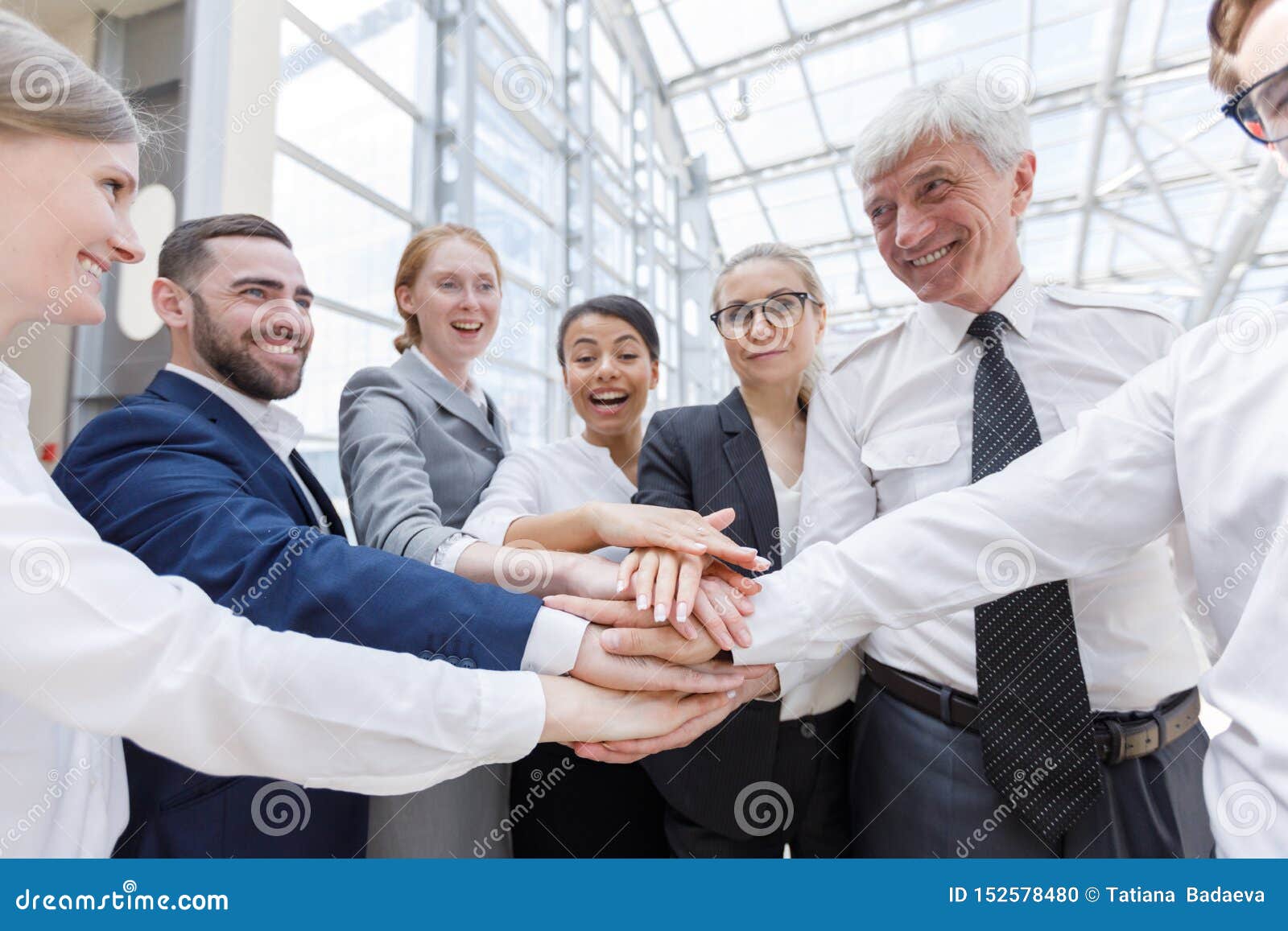 Business team stack hands stock photo. Image of hands - 152578480