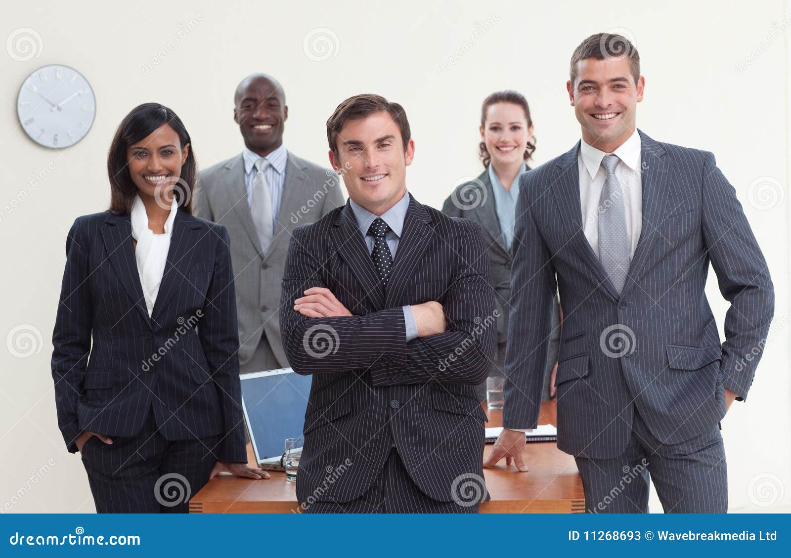 Business Team Standing in a Meeting Stock Image - Image of businessman ...