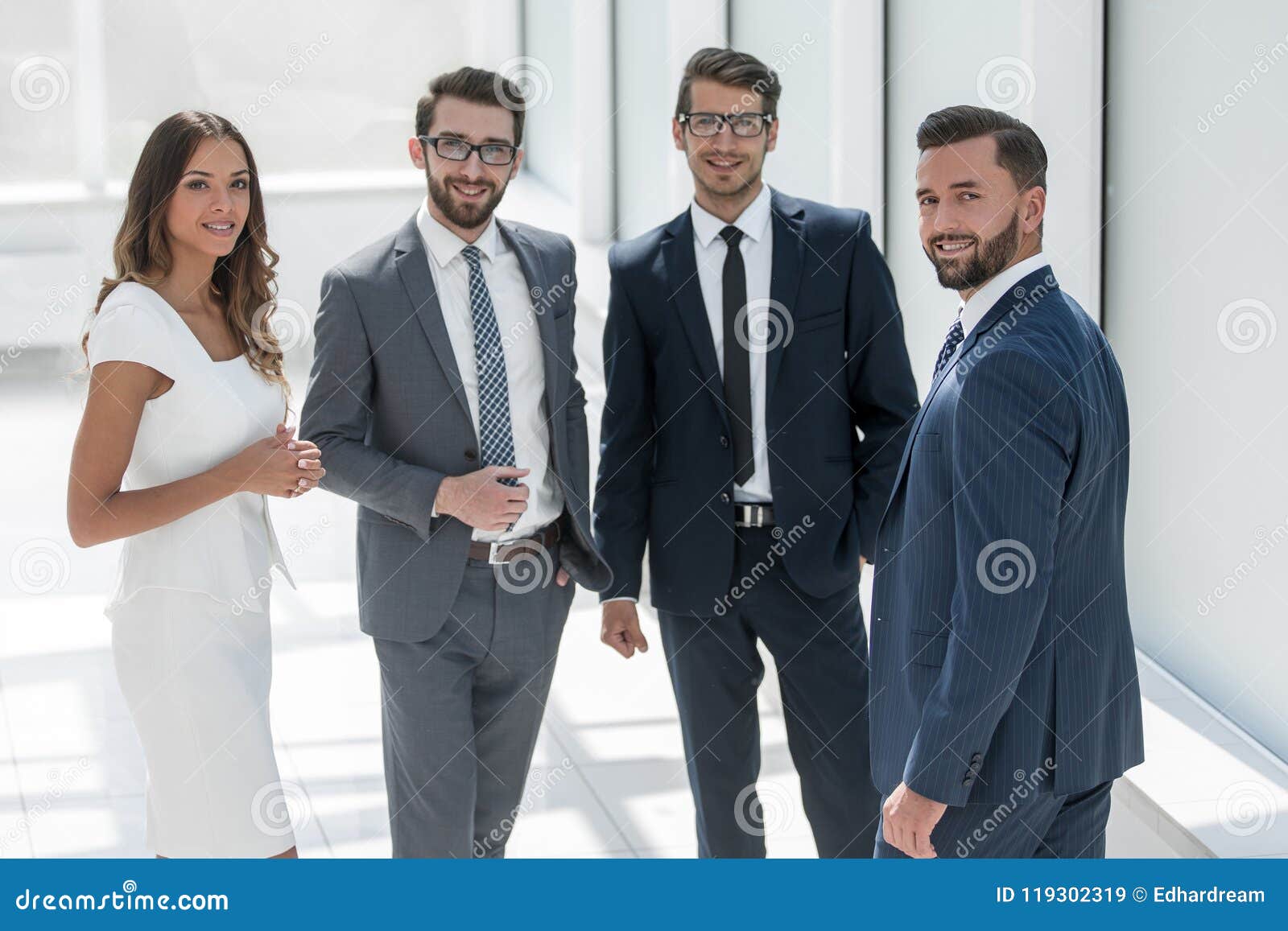 Business Team Standing in the Office Stock Image - Image of meeting ...