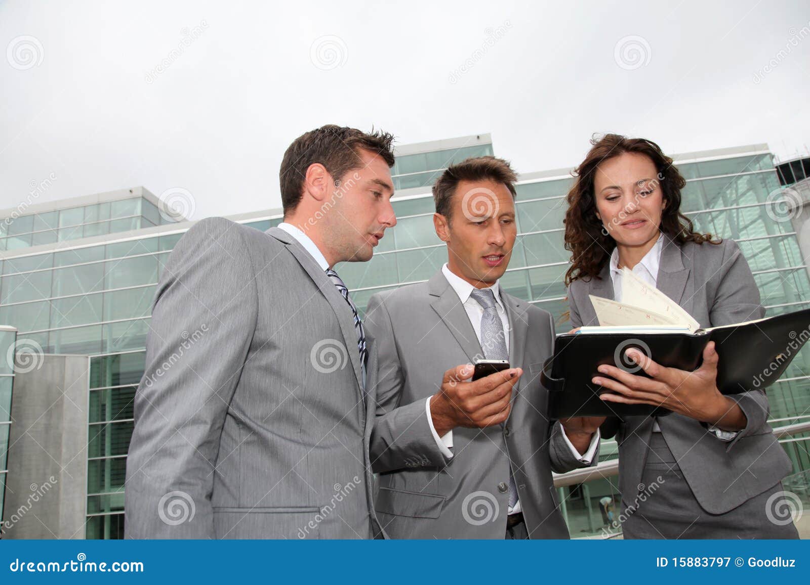 Business Team Standing Outside Stock Image - Image of project, partners ...