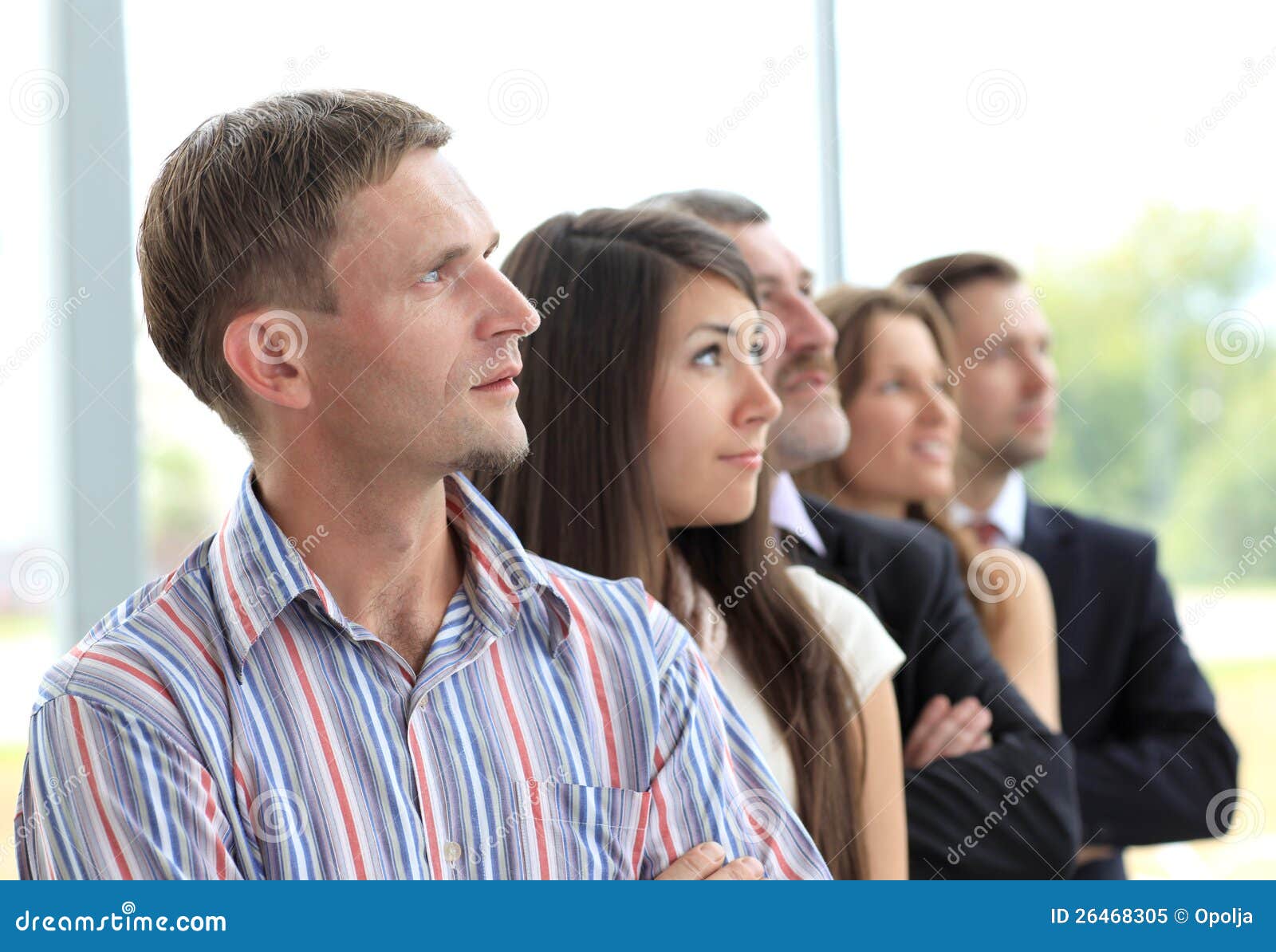 Business Team Standing in a Row Stock Image - Image of male, looking ...