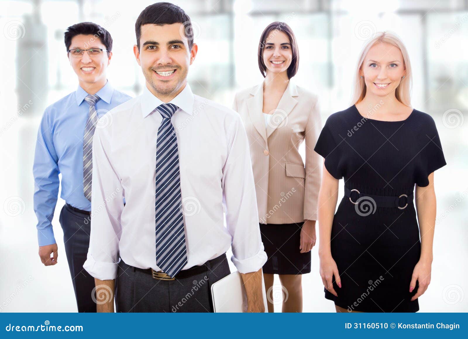 Business Team Standing in a Row Stock Photo - Image of businesspeople ...