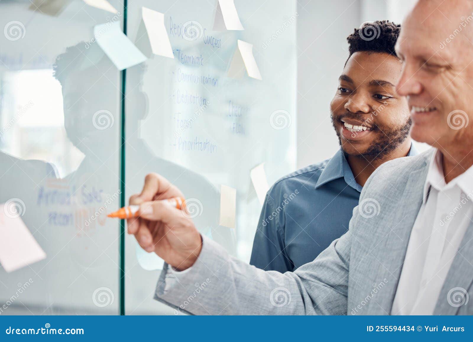 Business Team Strategy, Collaboration and Post it Note Planning of ...