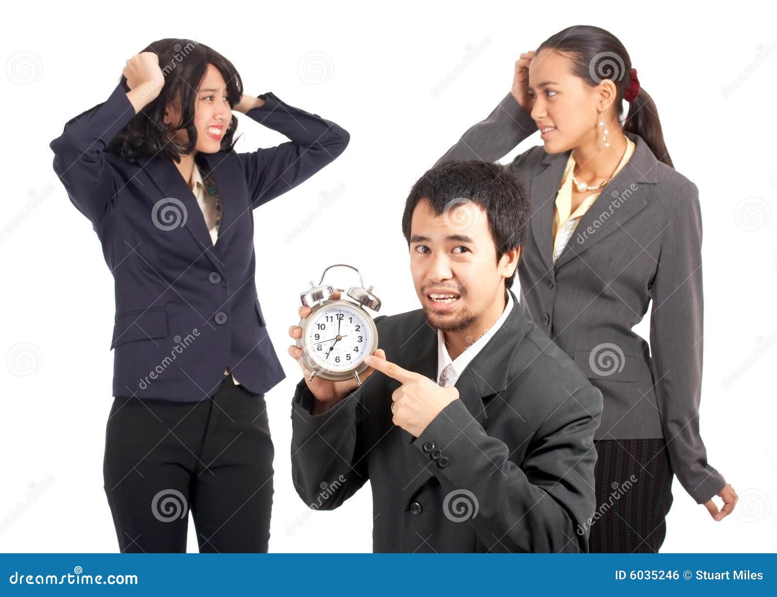 Business team are stressed stock photo. Image of three - 6035246