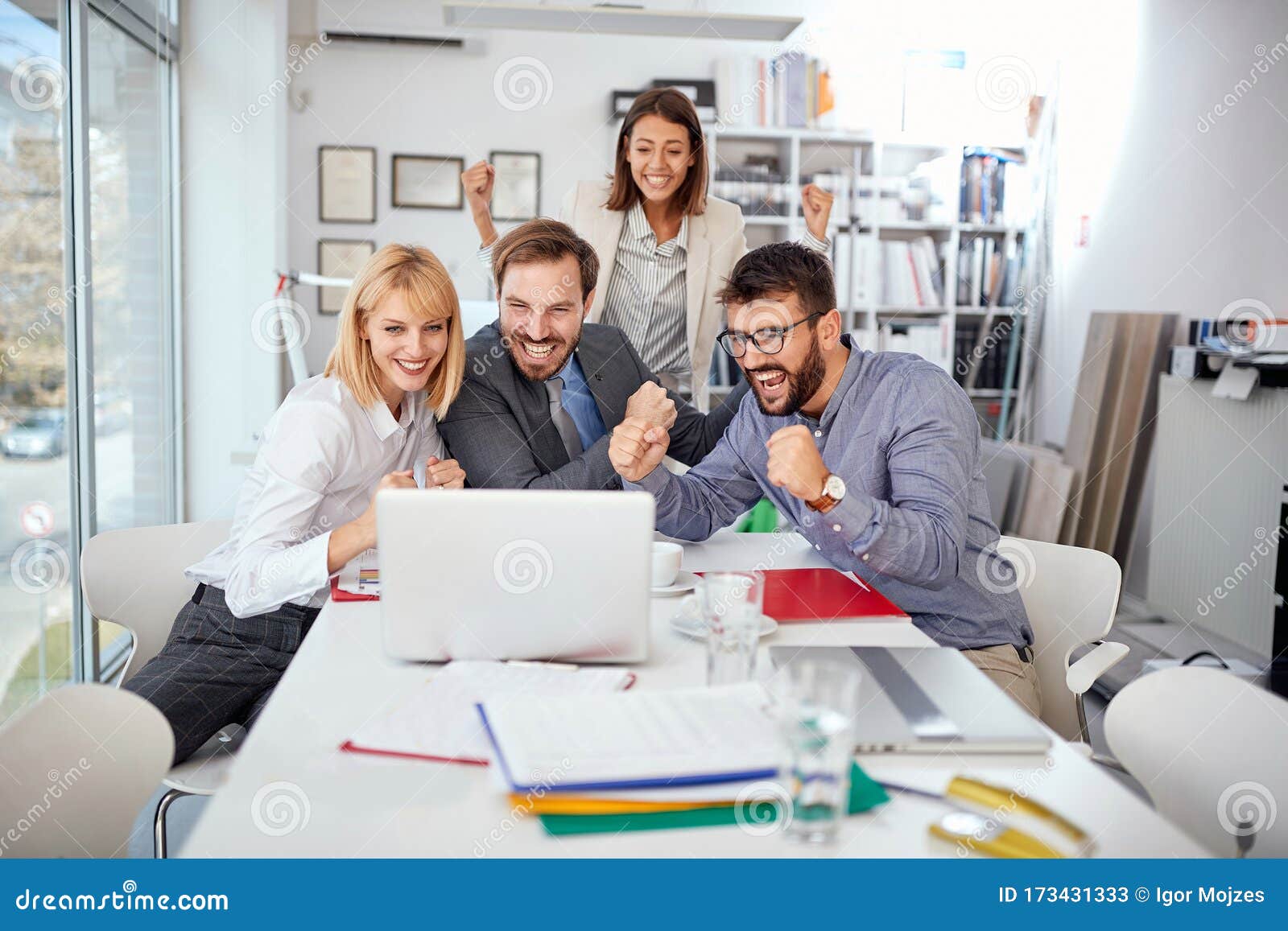 Business Team Success Concept.business People Successfully Completed ...