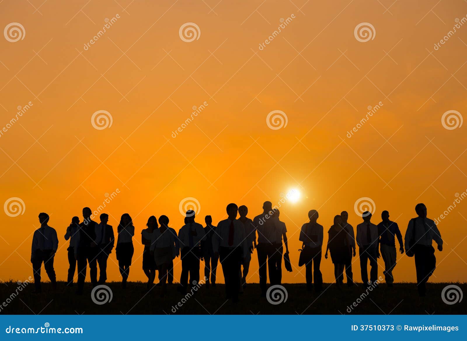 Business Team during the Sunset Stock Image - Image of connection ...