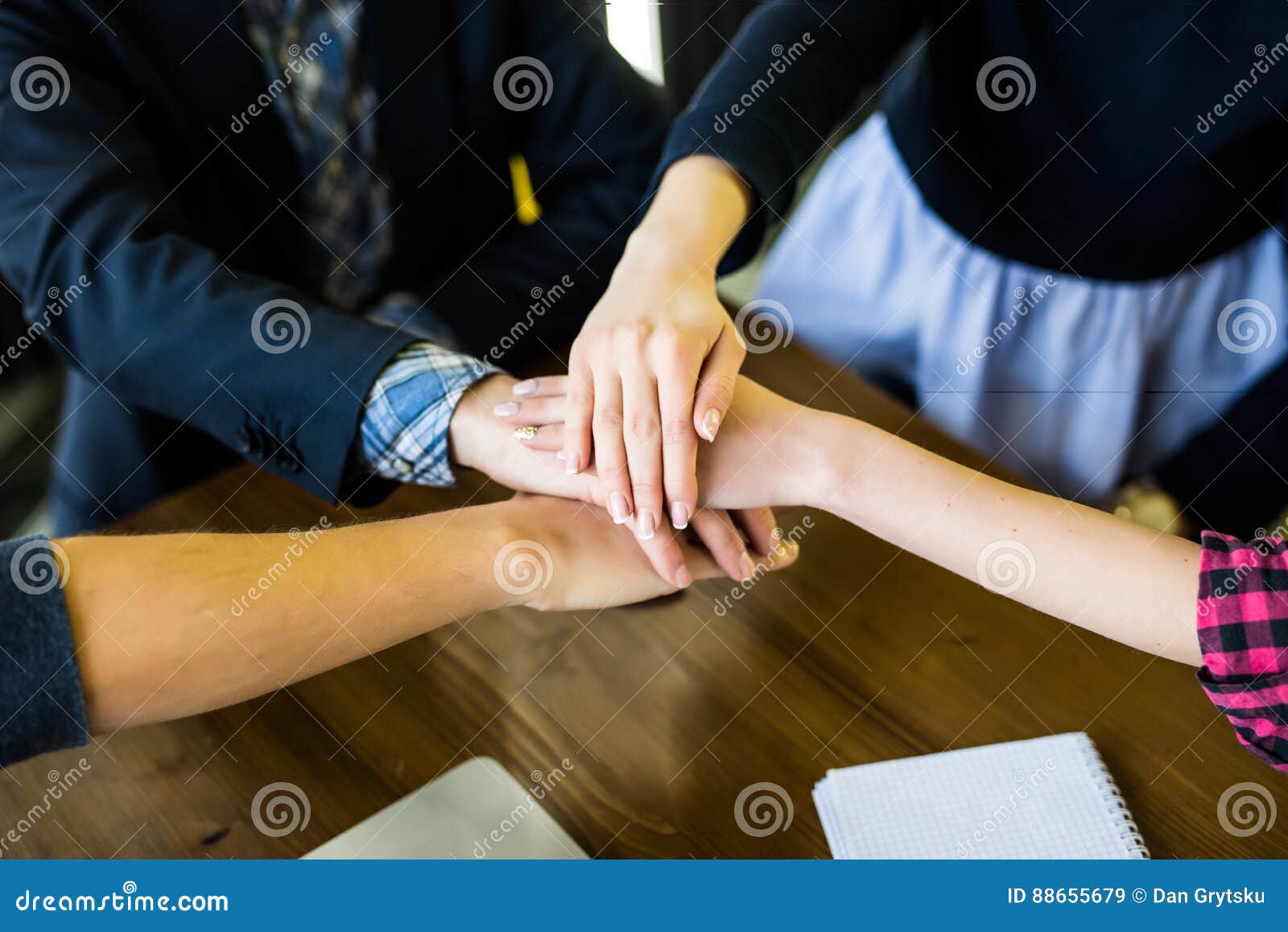 Business Team Support Join Hands Concept. Team Building and Team Work ...