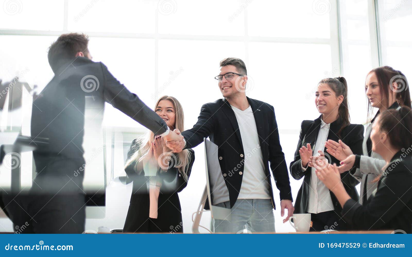 Business Team Supporting Business Partners with Applause Stock Image ...