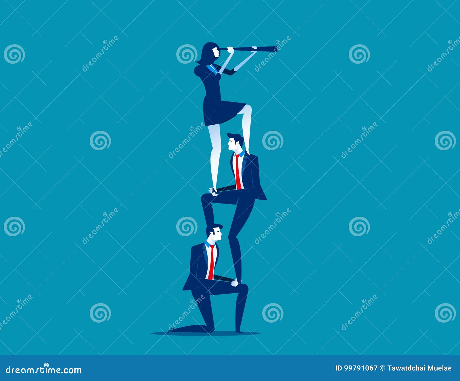 Business Team Supporting To Success. Concept Business Vector Stock ...