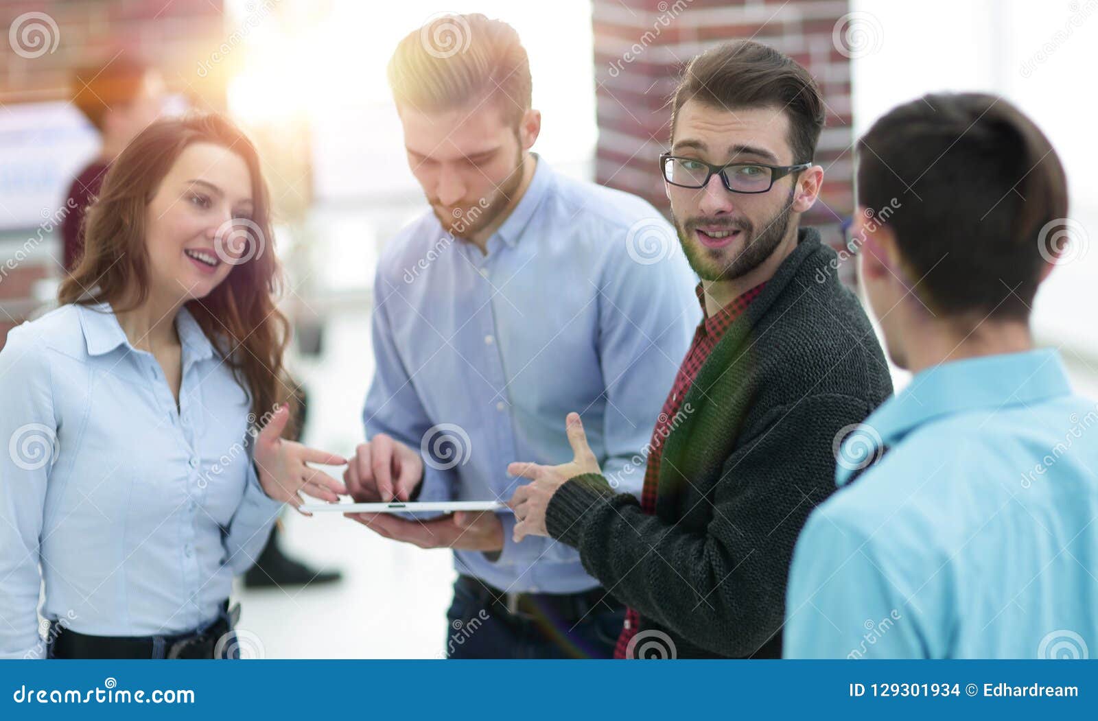 Business Team with Tablet Pc Computer Having Discussion in Offic Stock ...