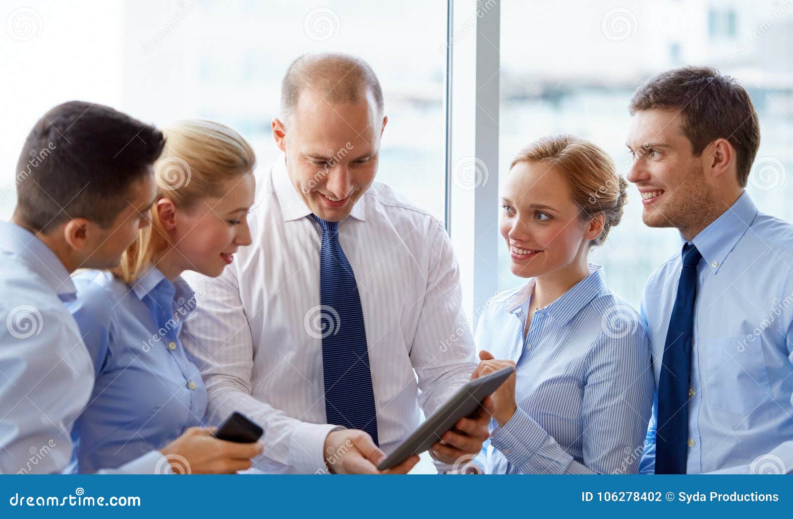 Business Team with Tablet Pc Computer at Office Stock Photo - Image of ...