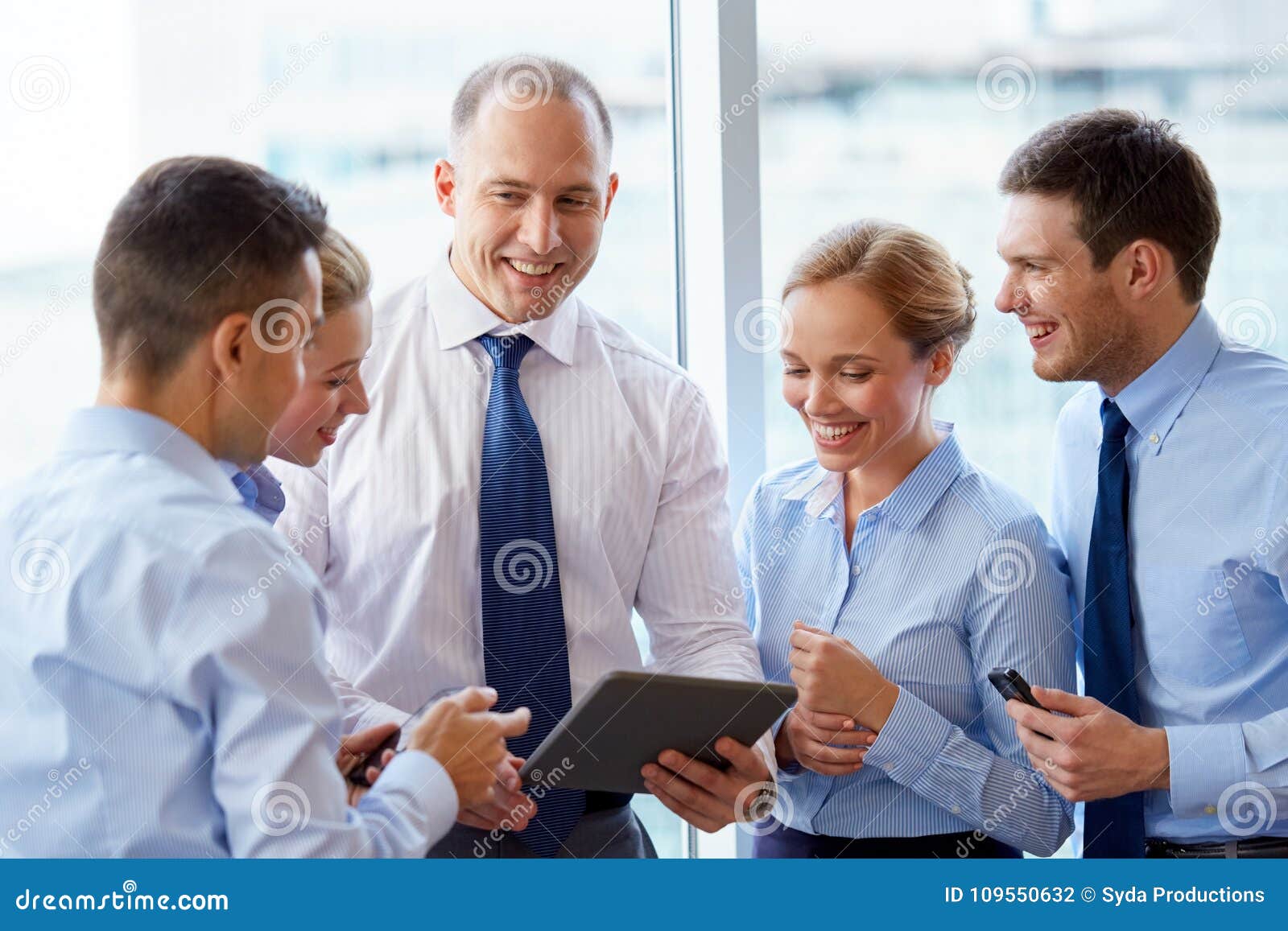 Business Team with Tablet Pc Computer at Office Stock Photo - Image of ...
