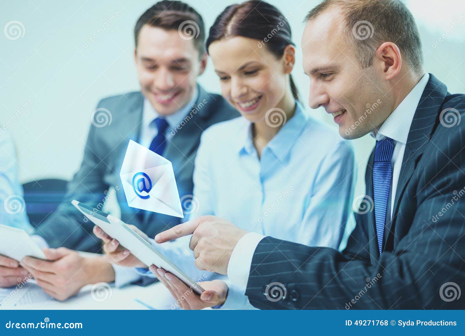 Business Team with Tablet Pc Having Discussion Stock Photo - Image of ...