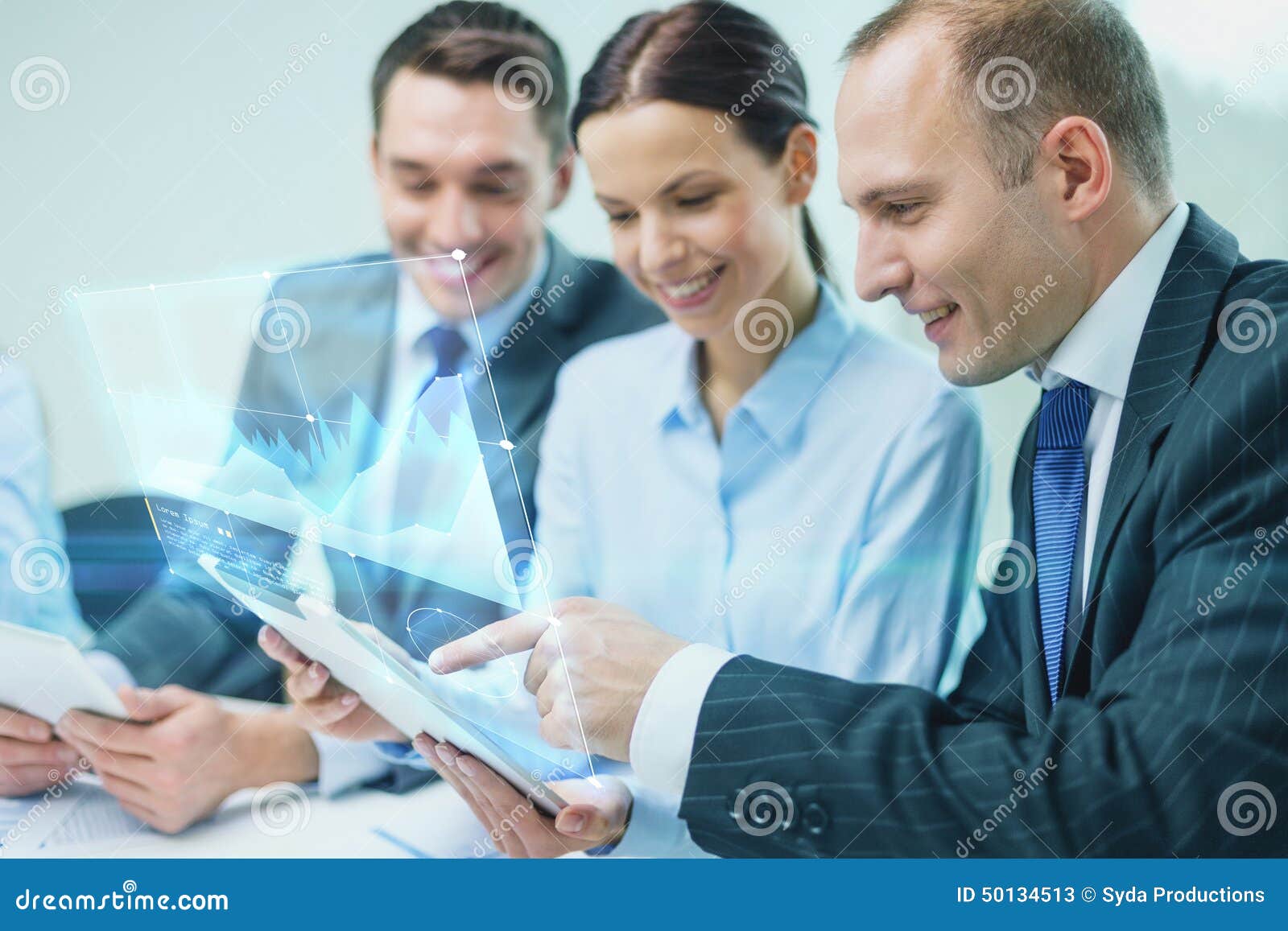 Business Team with Tablet Pc Having Discussion Stock Image - Image of ...