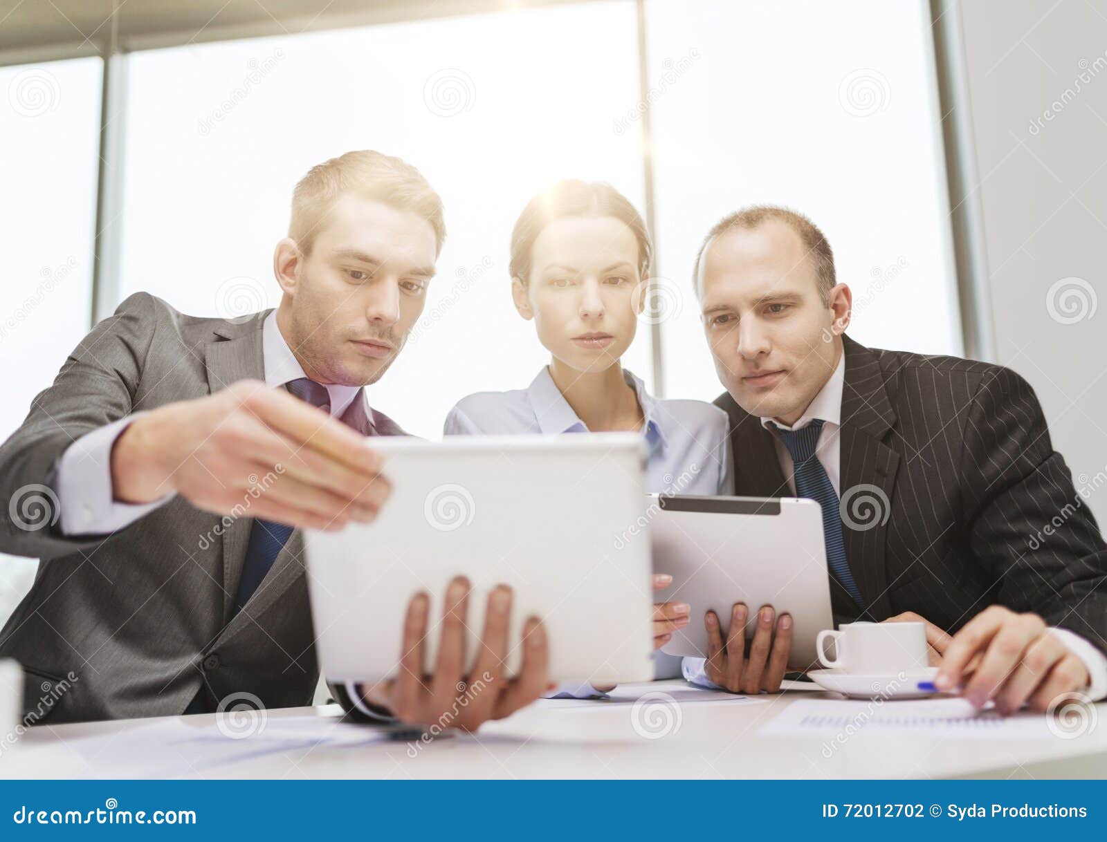 Business Team with Tablet Pc Having Discussion Stock Photo - Image of ...