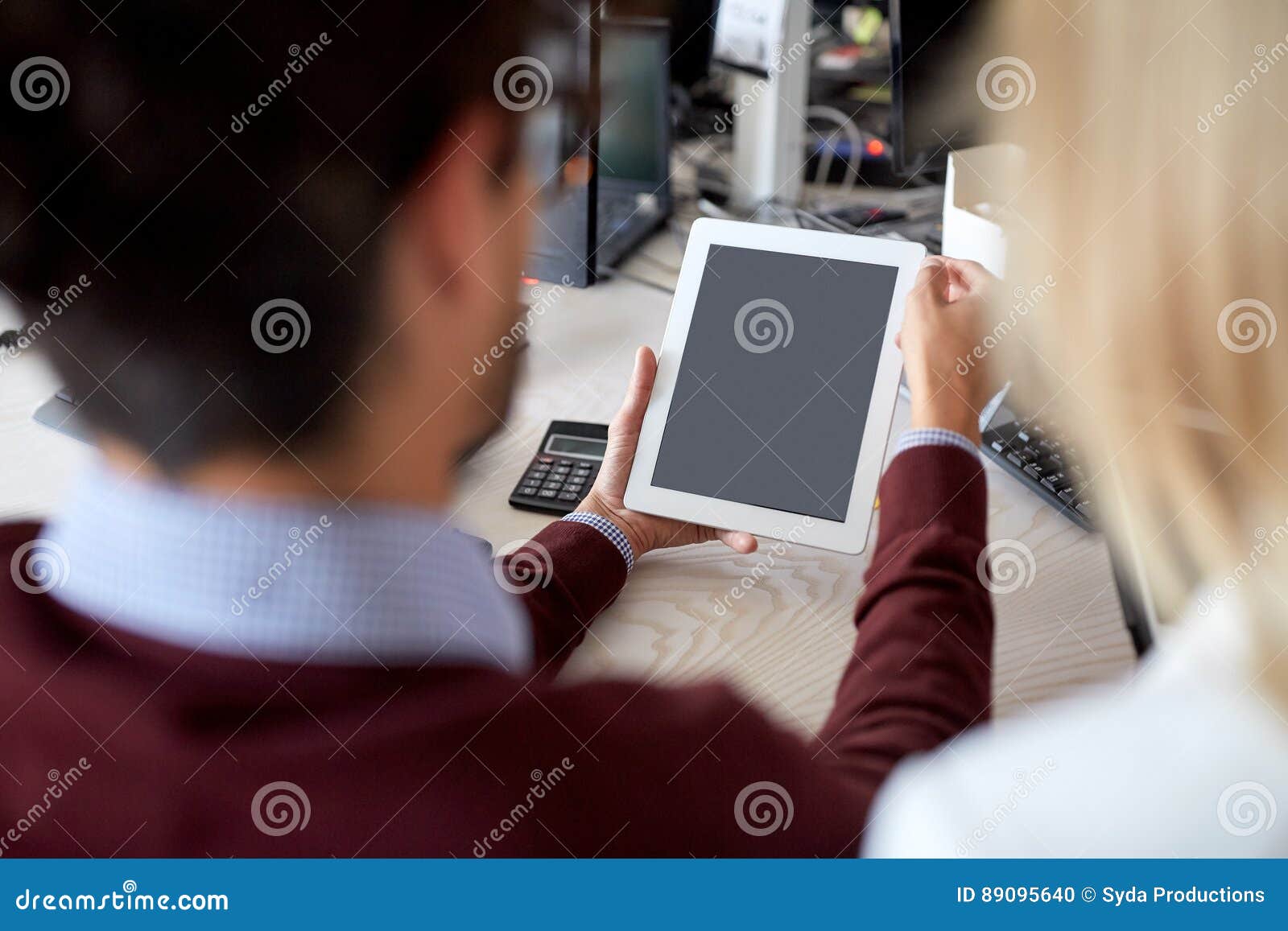 Business Team with Tablet Pc at Office Stock Photo - Image of online ...