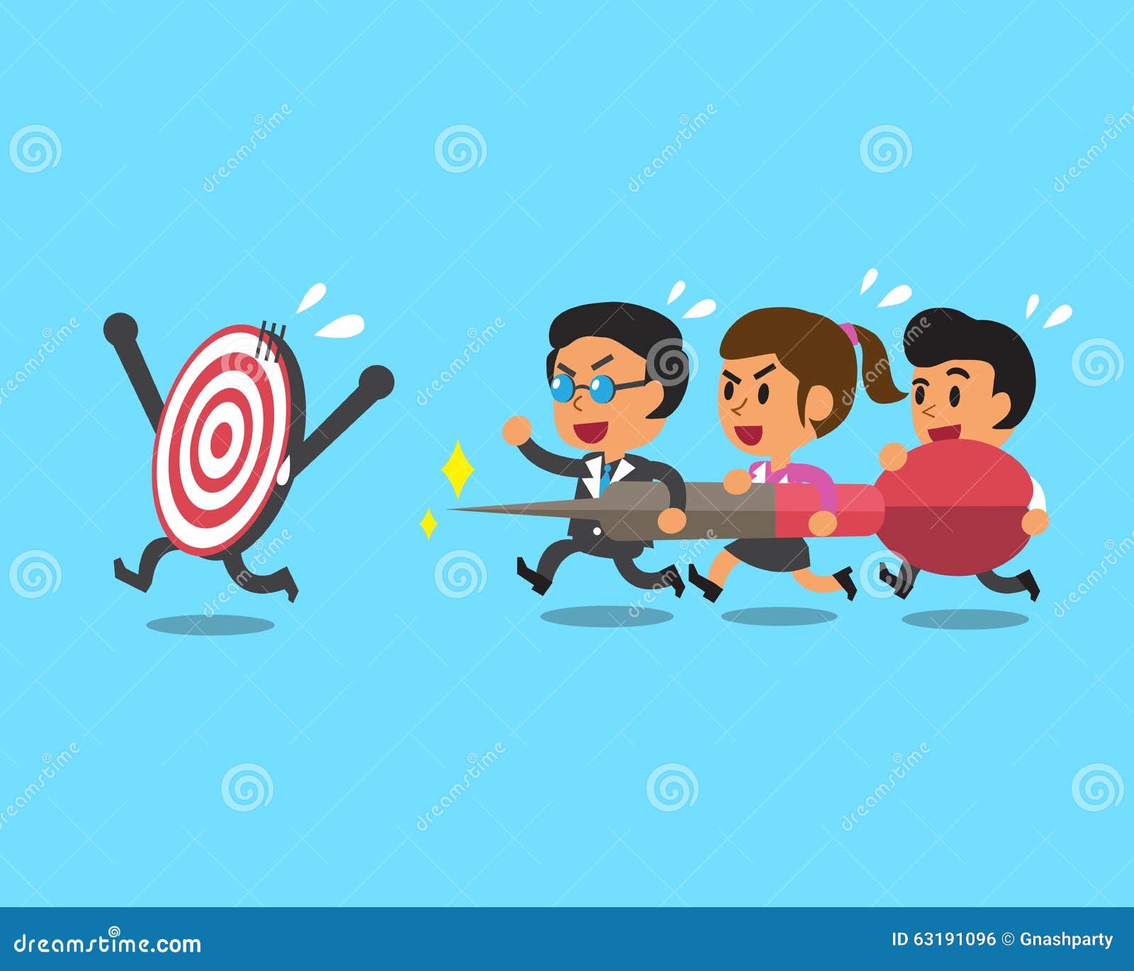 Business team and target stock vector. Illustration of compare - 63191096