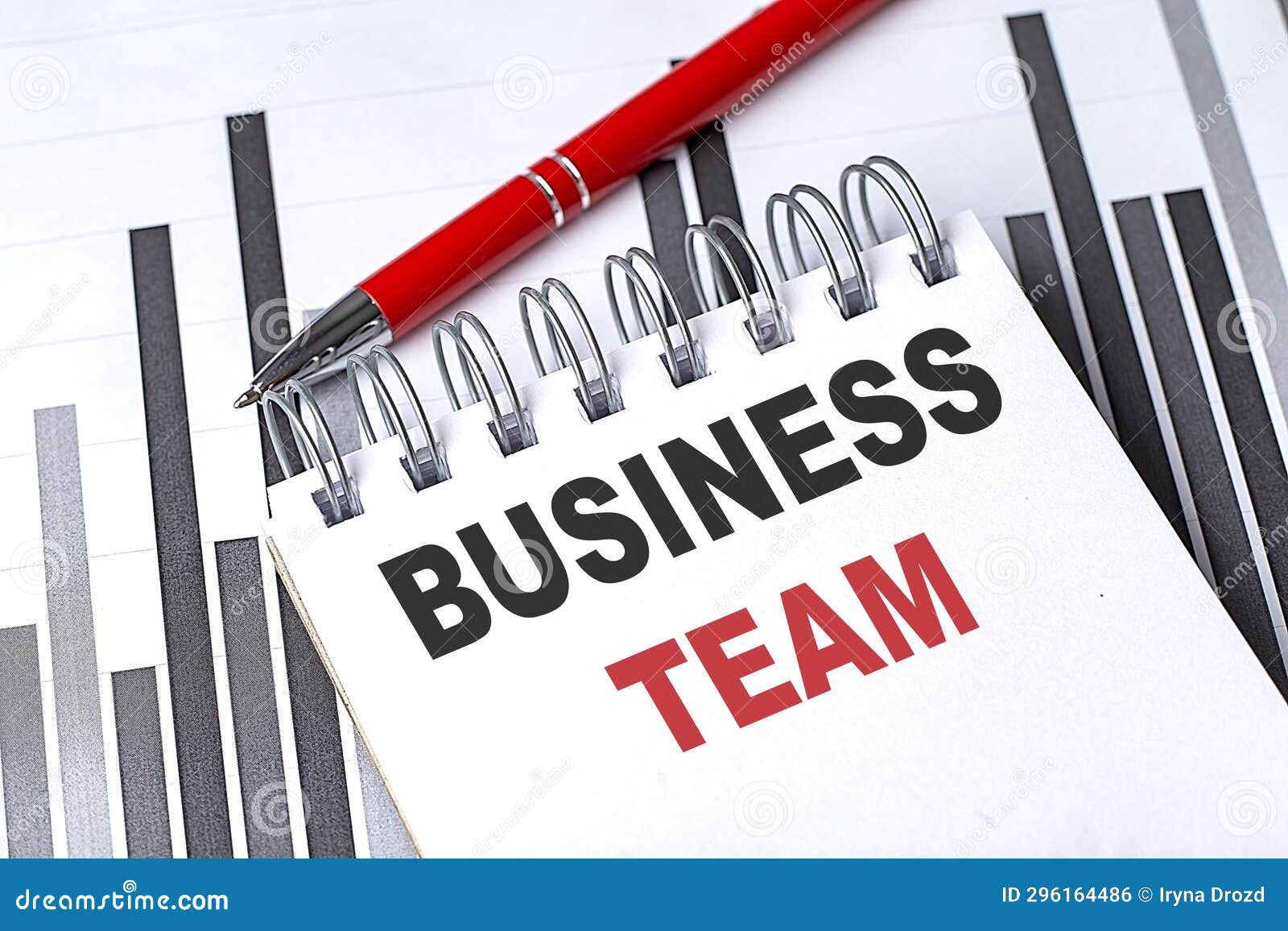 BUSINESS TEAM Text Written on Notebook with Pen on Chart Stock Photo ...