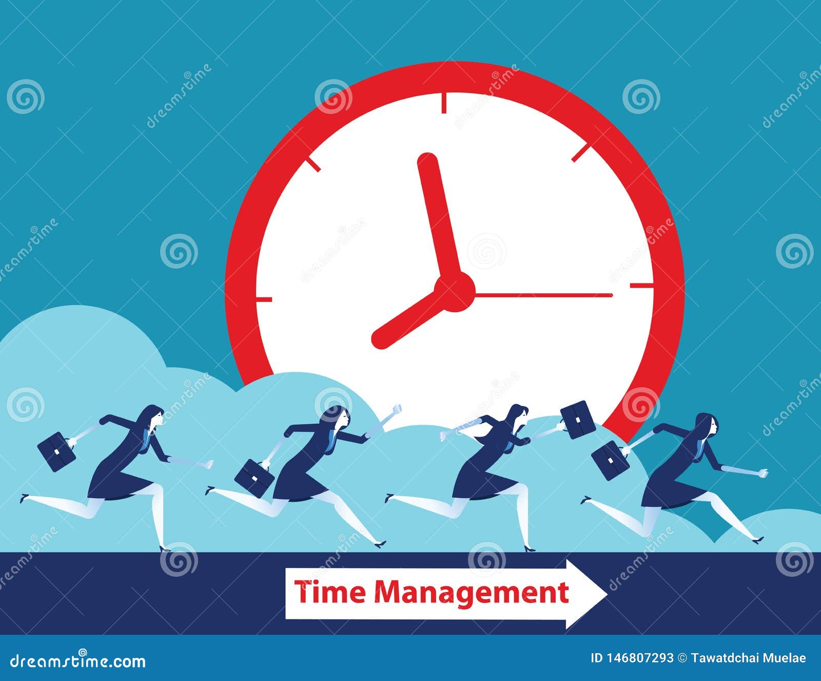 Business Team and Time Management. Concept Business Vector Illustration ...