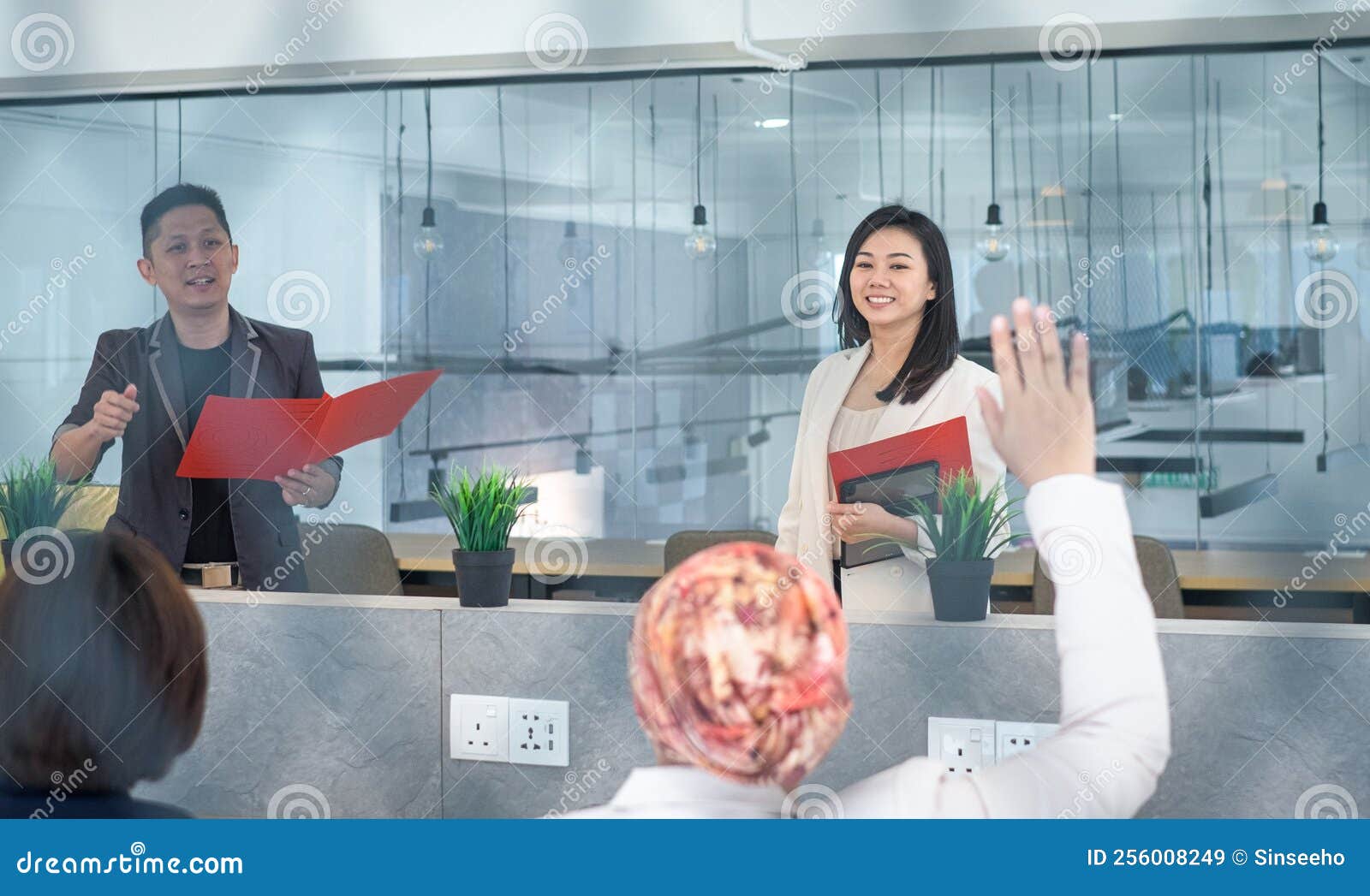 Business Team Training in Progress in a Co Working Space Stock Image ...