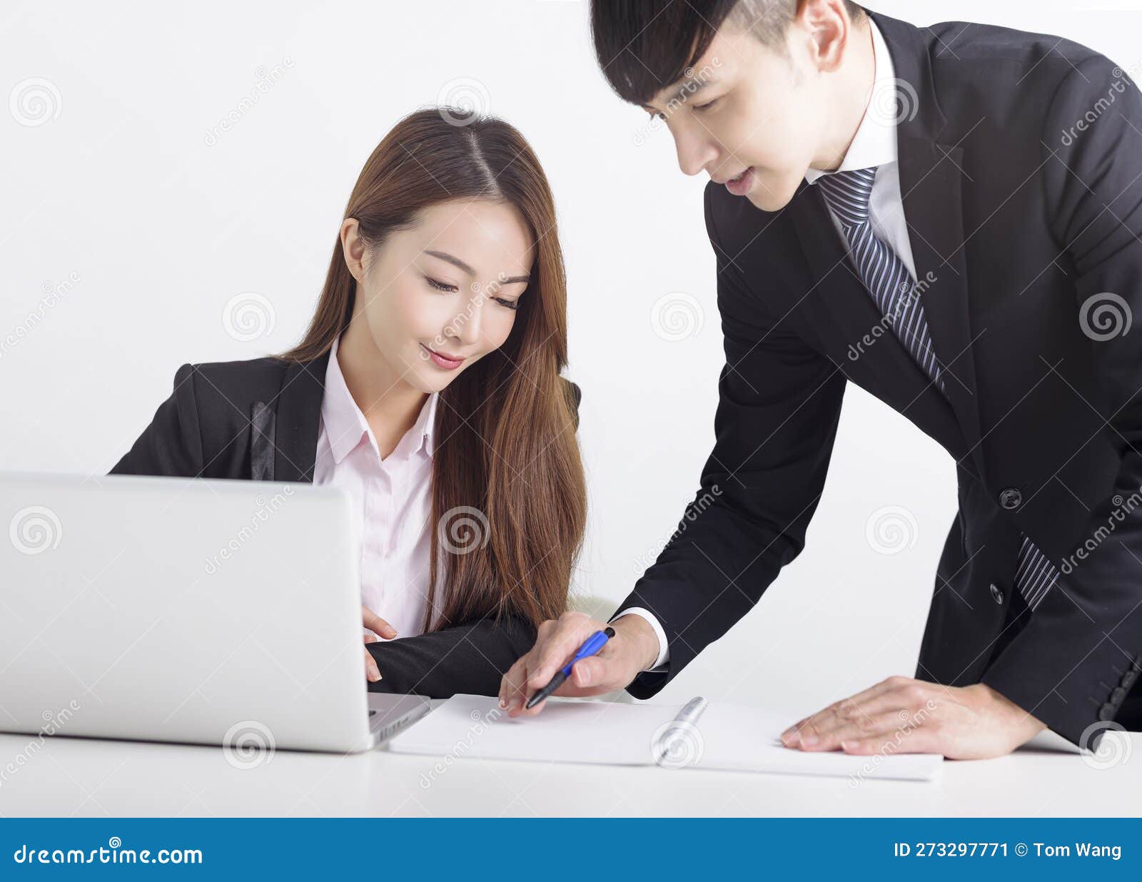 Business Team Using Laptop and Working Together in Office Stock Image ...