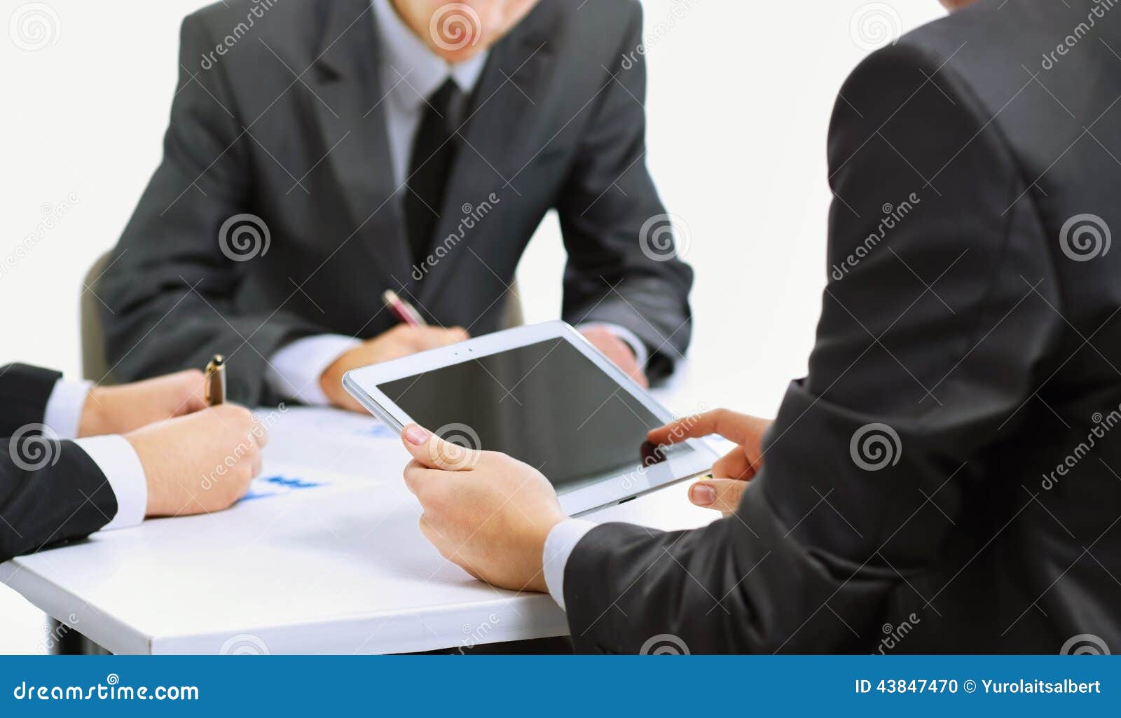 Business Team Using Tablet Computer To Work Stock Photo - Image of ...