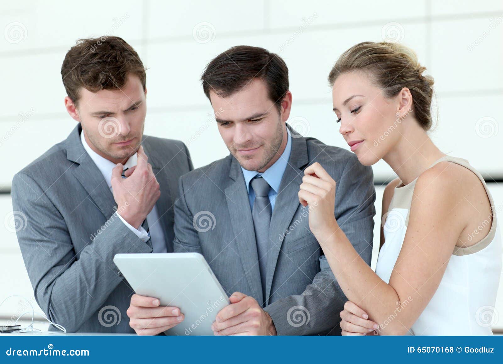 Business Team Using Tablet in Meeting Stock Photo - Image of ...