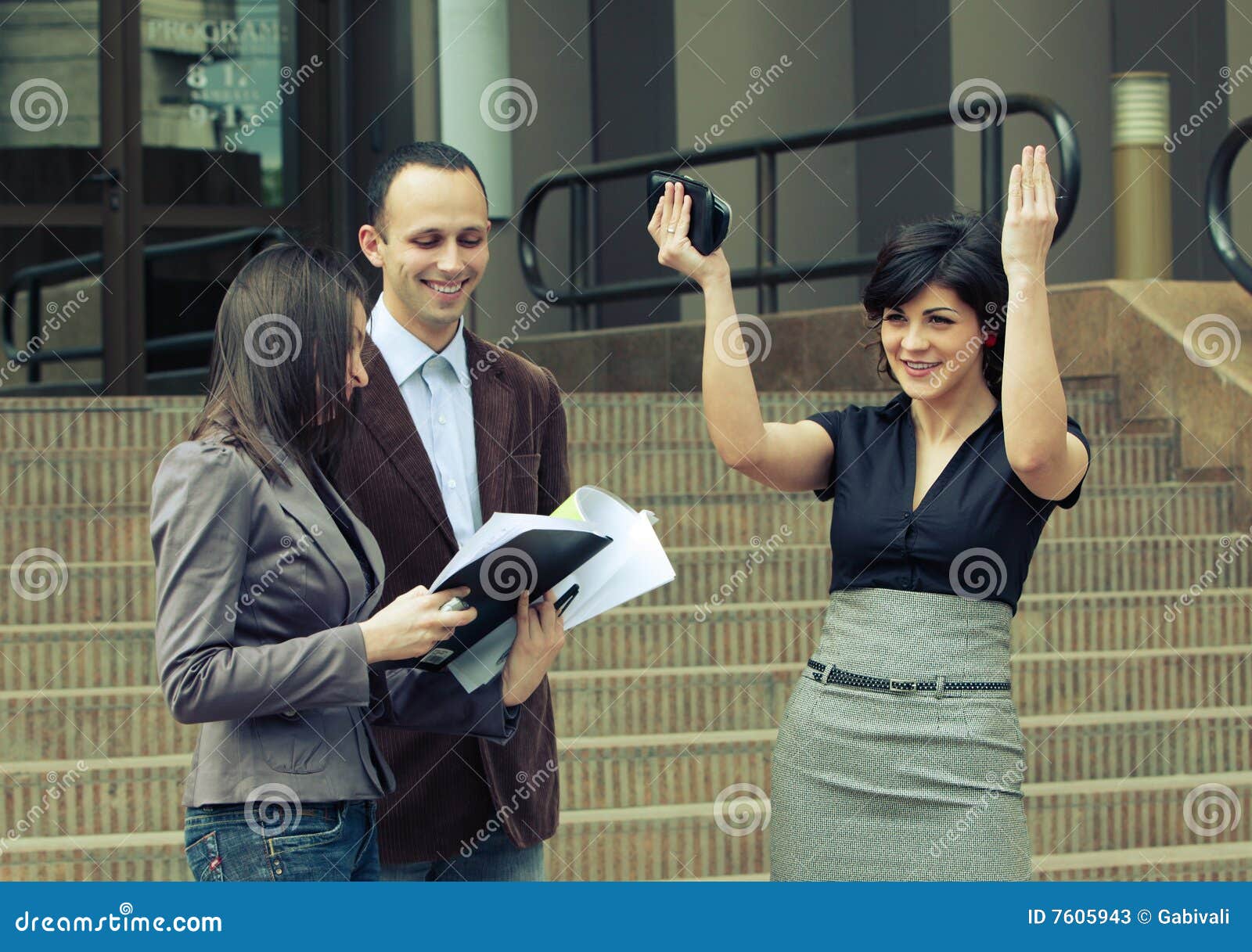 Business Team Winning Outdoors at Meeting Stock Image - Image of ...
